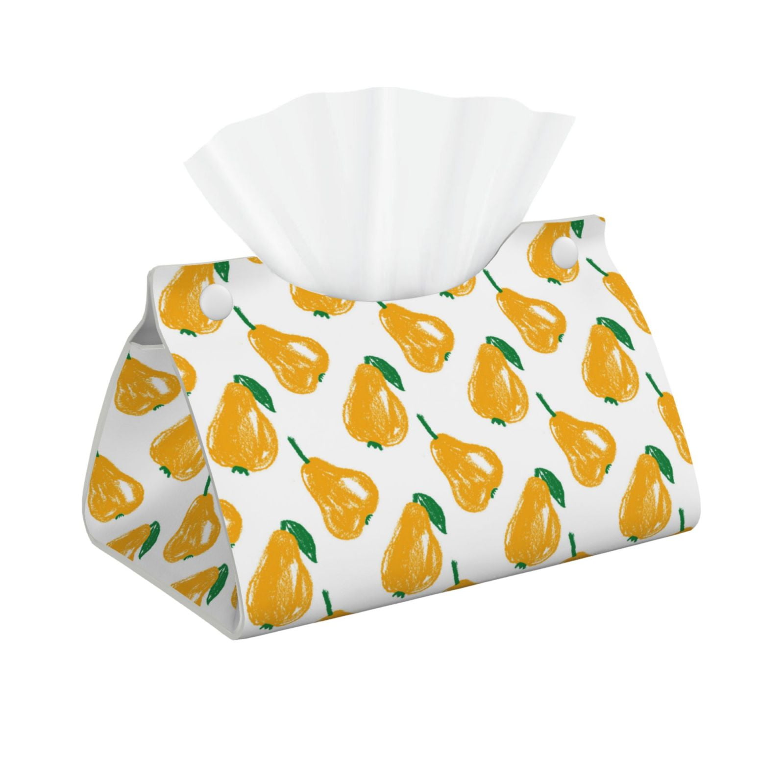 Leather Tissue Box Cover - Cute Pear Painting Long PVC Tissue Box ...