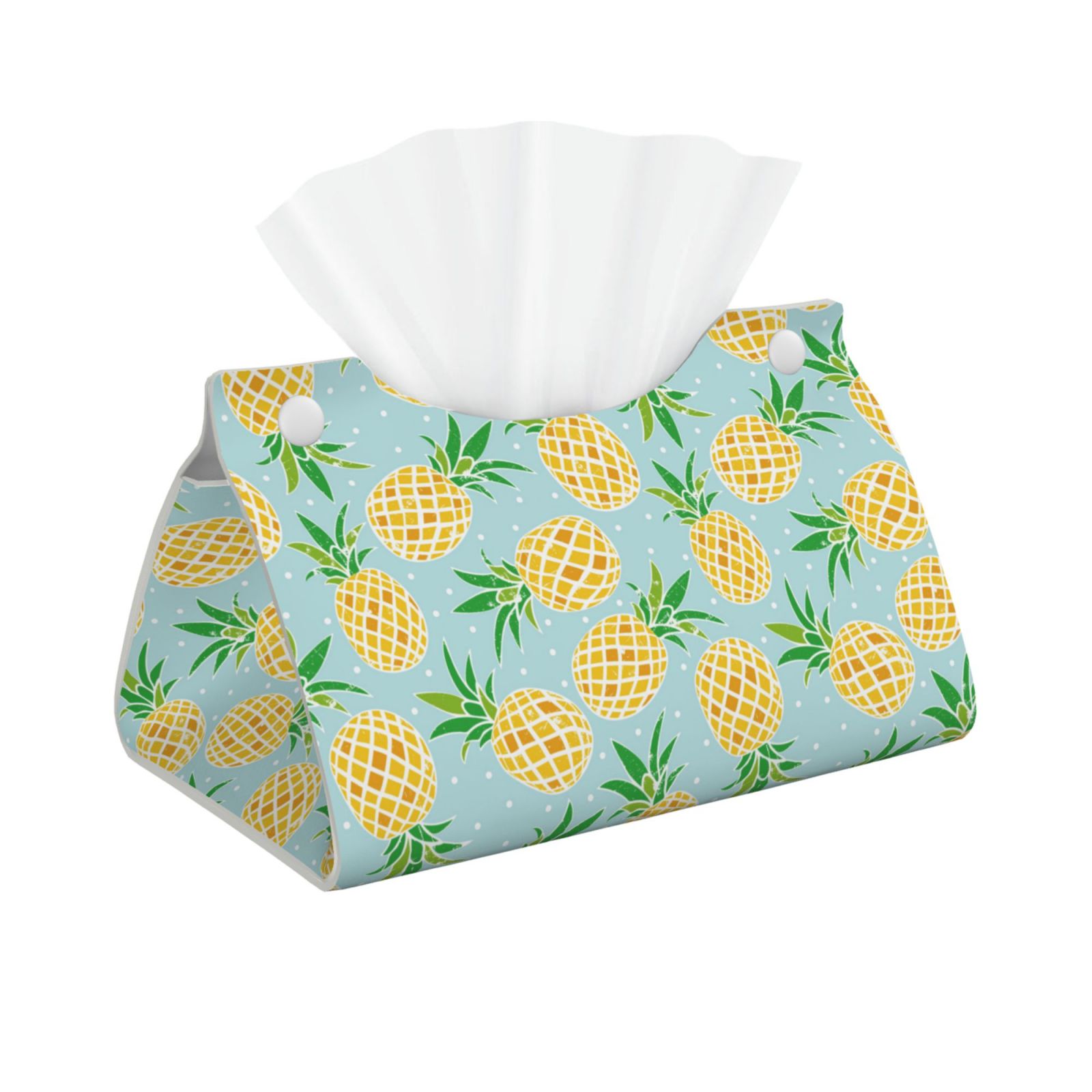 Leather Tissue Box Cover - Cute Pineapple Blue Starry Sky Long PVC ...