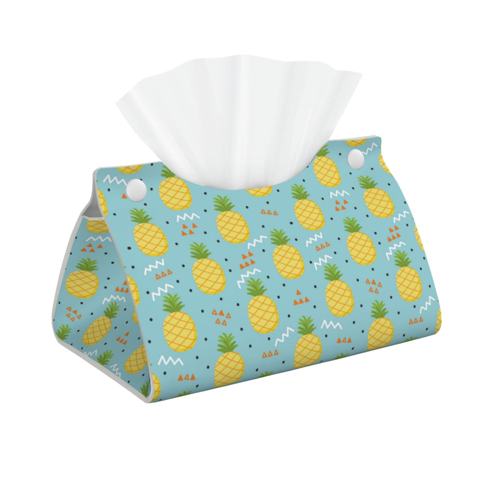 Leather Tissue Box Cover - Cute Pineapple Triangle Long PVC Tissue Box ...