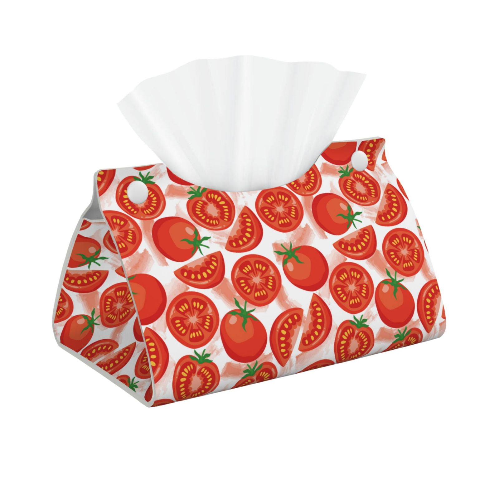 Leather Tissue Box Cover - Cute Tomato Food Long PVC Tissue Box Holder ...