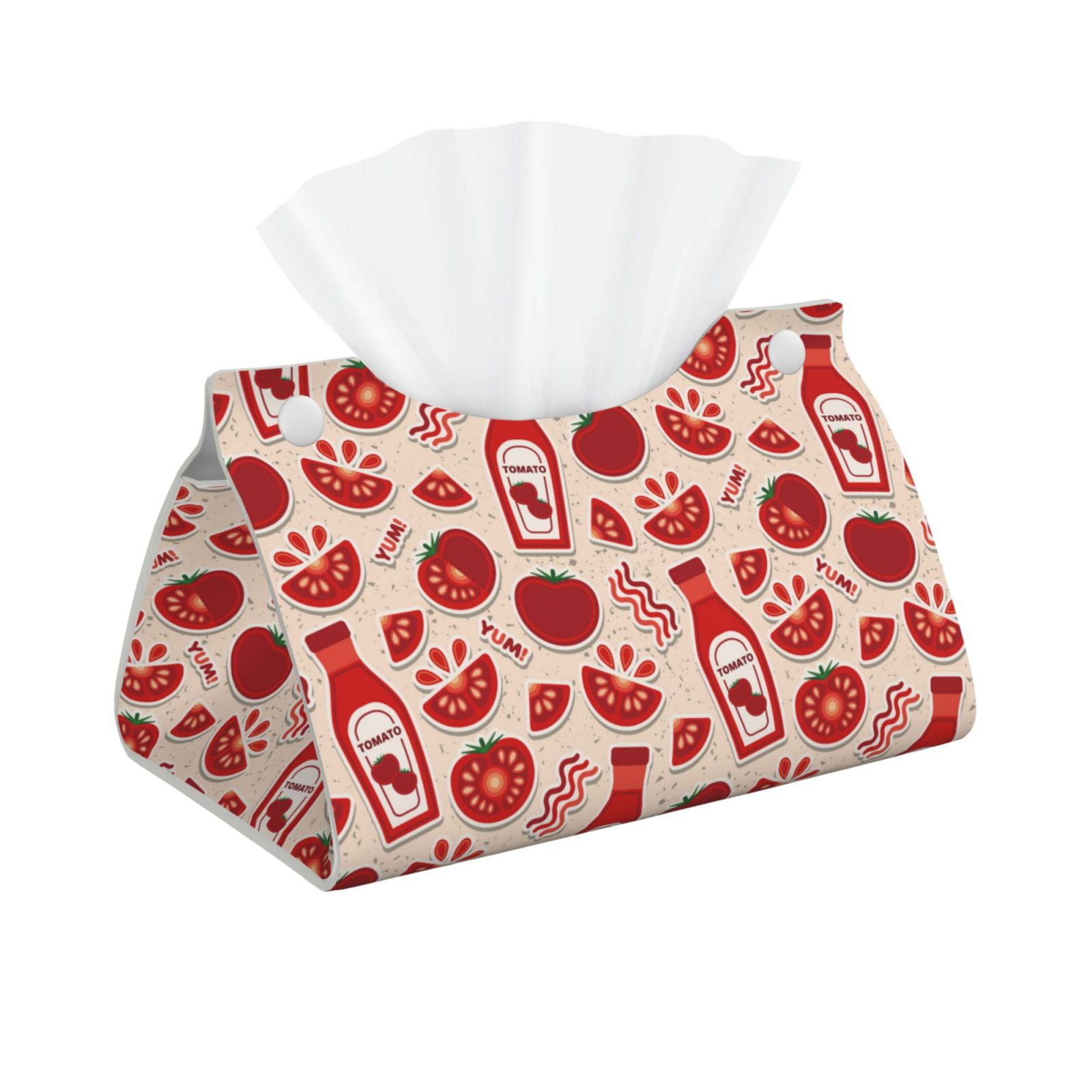 Leather Tissue Box Cover - Cute Tomato Ketchup Long PVC Tissue Box ...