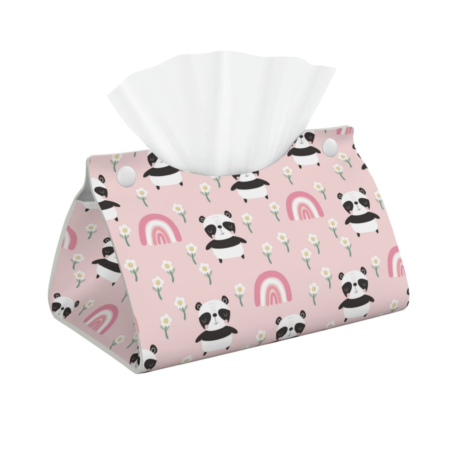 Leather Tissue Box Cover - Cute cartoon panda Long PVC Tissue Box ...