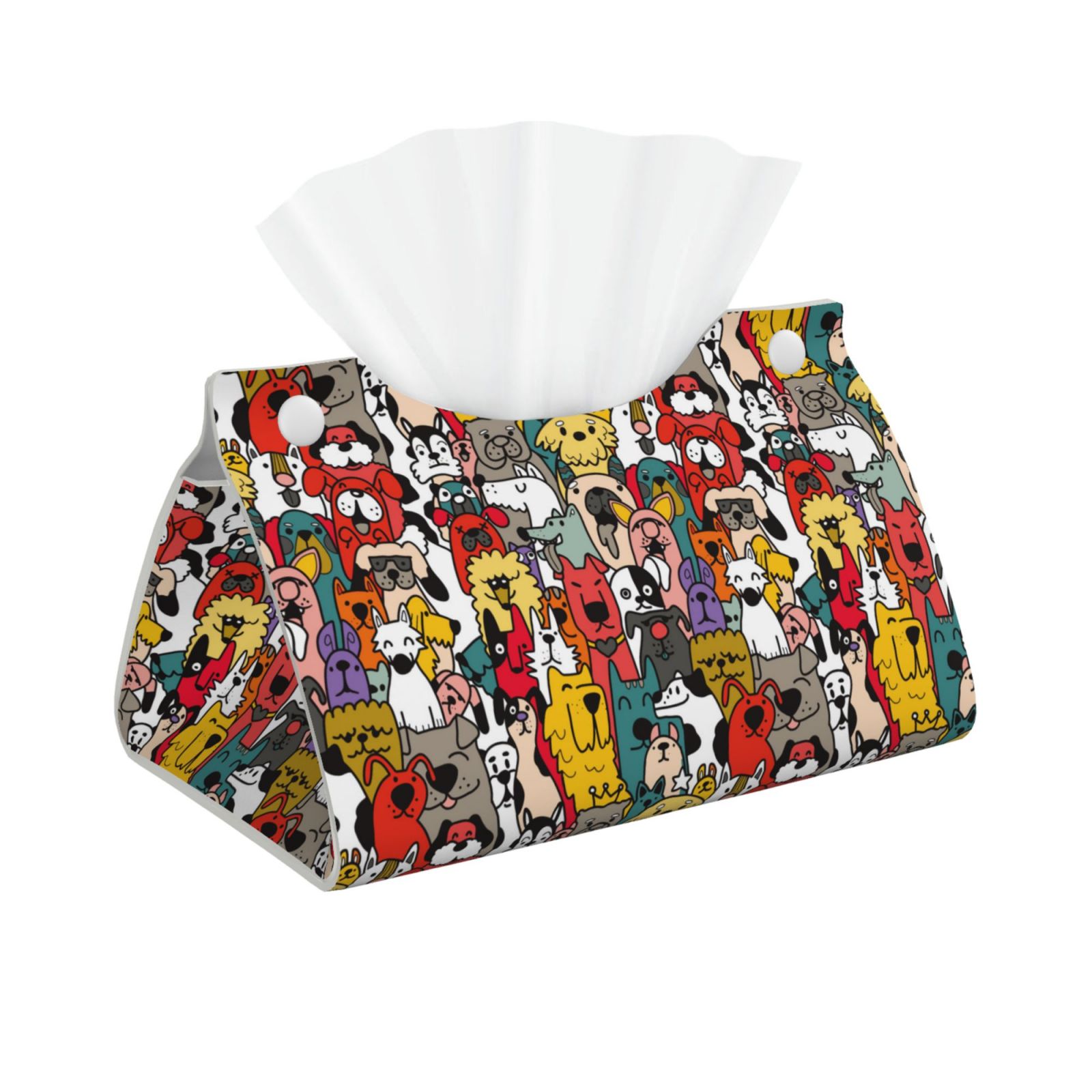 Leather Tissue Box Cover - Cute colorful Dog Long PVC Tissue Box Holder ...