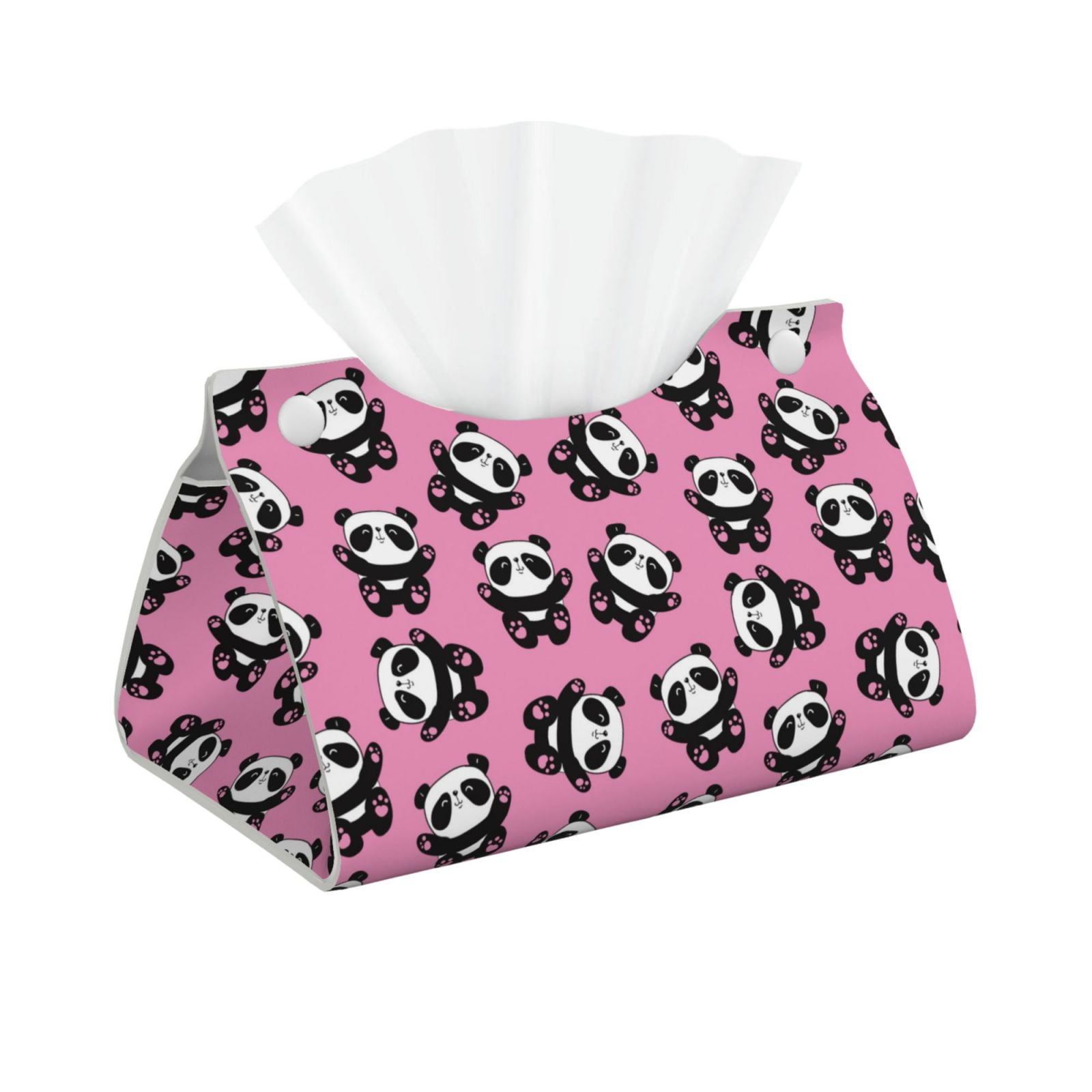 Leather Tissue Box Cover - Cute panda Long PVC Tissue Box Holder for ...