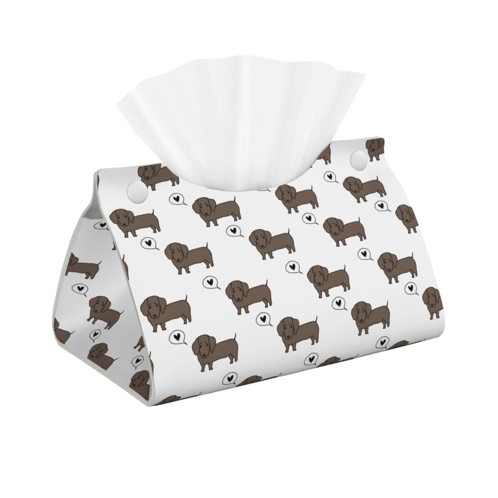 Leather Tissue Box Cover - Dachshund Dog Puppy Black Love Long PVC ...