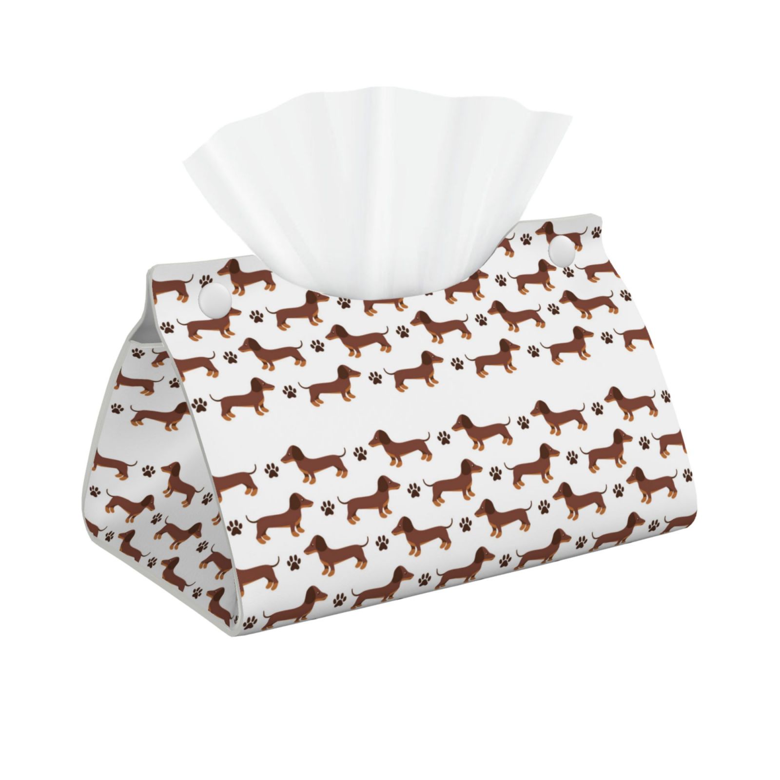 Leather Tissue Box Cover - Dachshund Dog Puppy No.1006 Long PVC Tissue ...