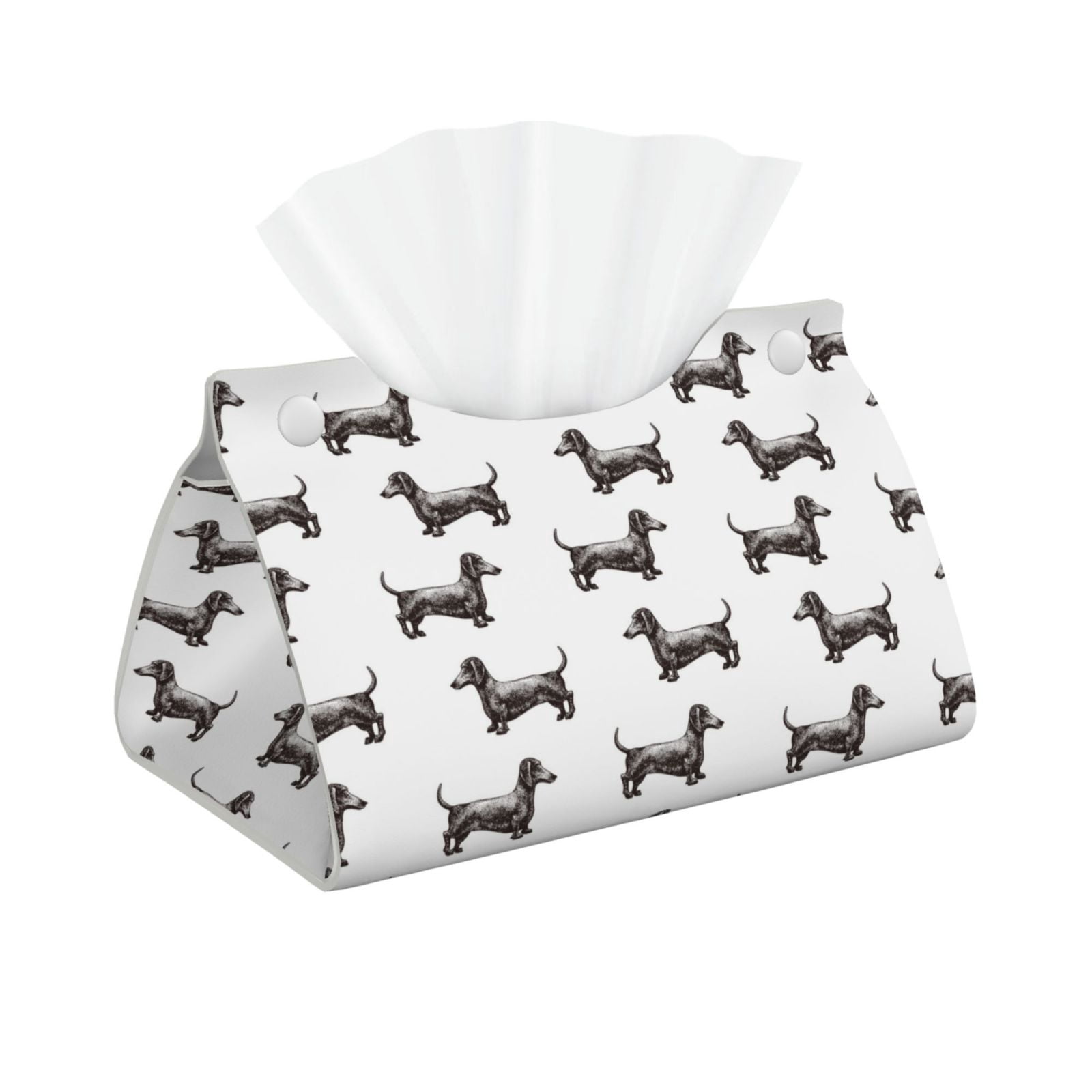 Leather Tissue Box Cover - Dachshund Dog Puppy No.1017 Long PVC Tissue ...