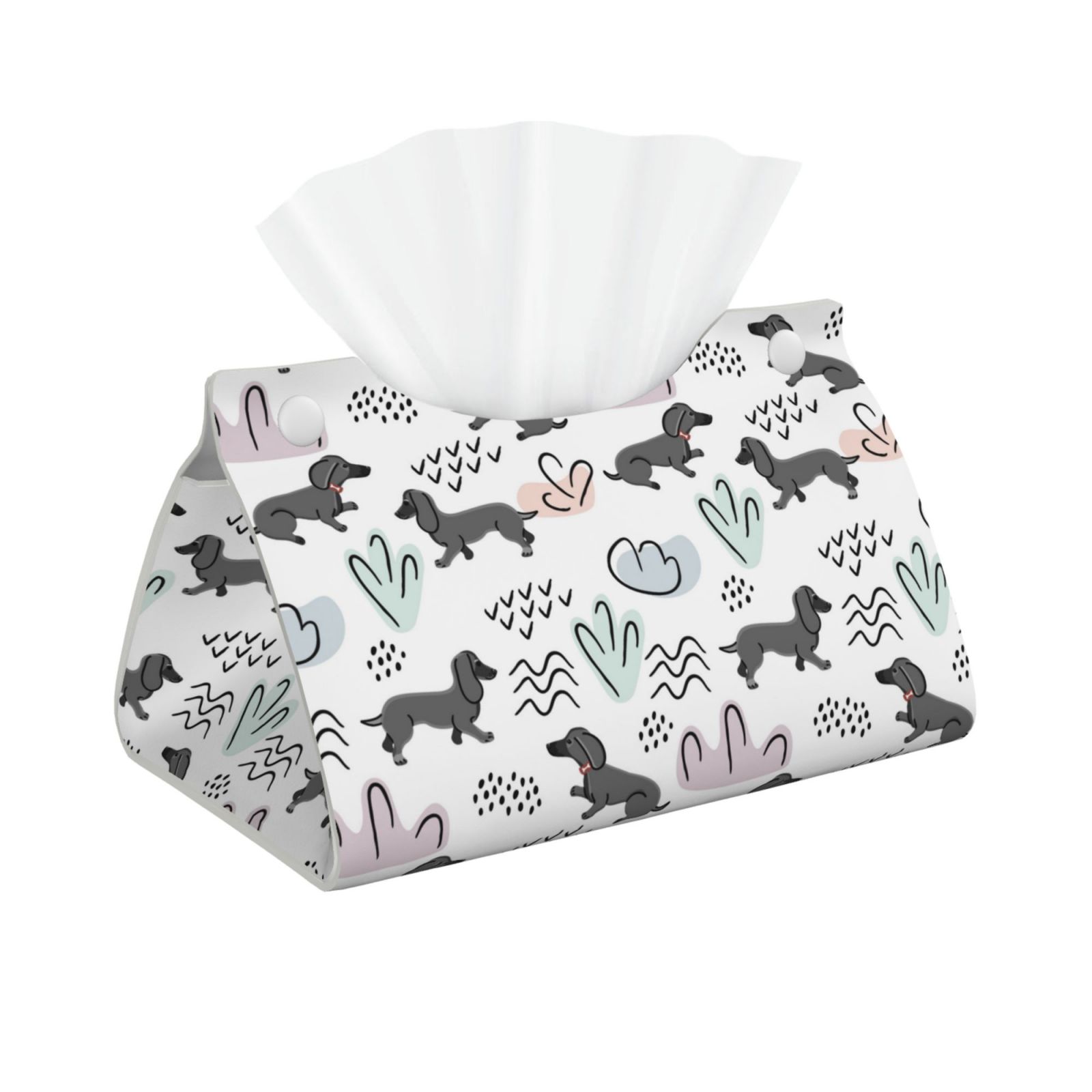 Leather Tissue Box Cover - Dachshund Dog Puppy No.1028 Long PVC Tissue ...