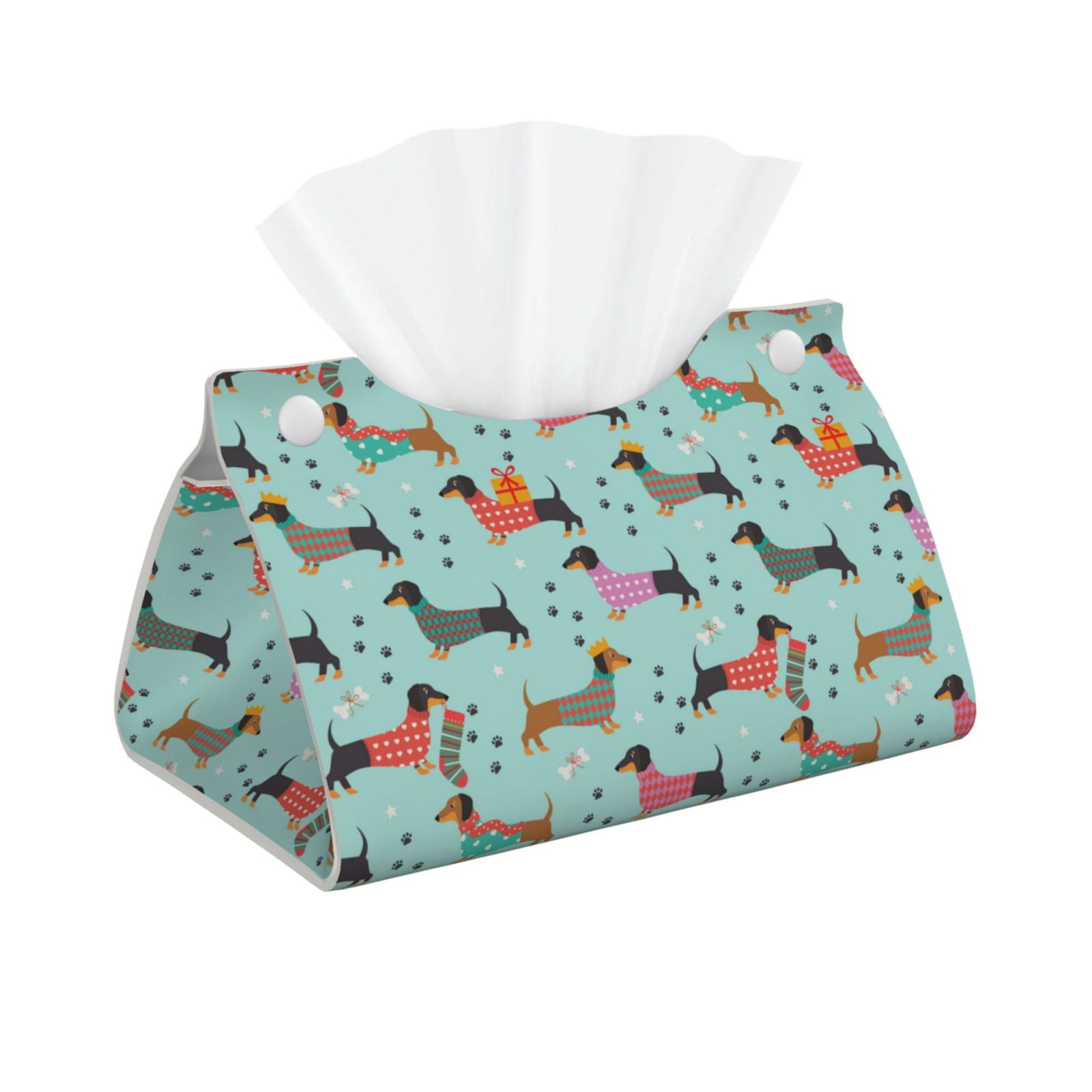 Leather Tissue Box Cover - Dachshund Dog Puppy No.1037 Long PVC Tissue ...