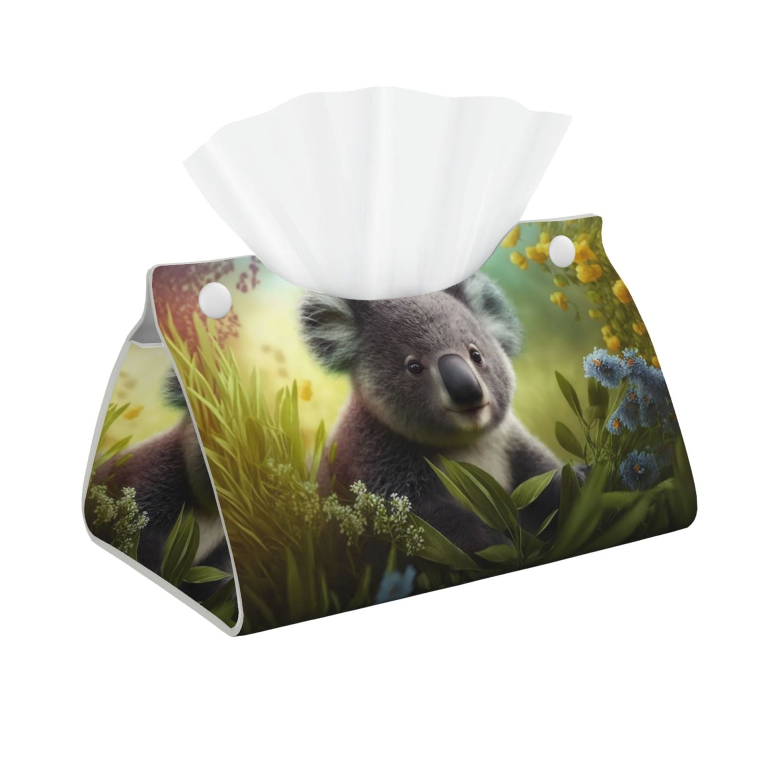 Leather Tissue Box Cover - Daisy Koala Long PVC Tissue Box Holder for ...