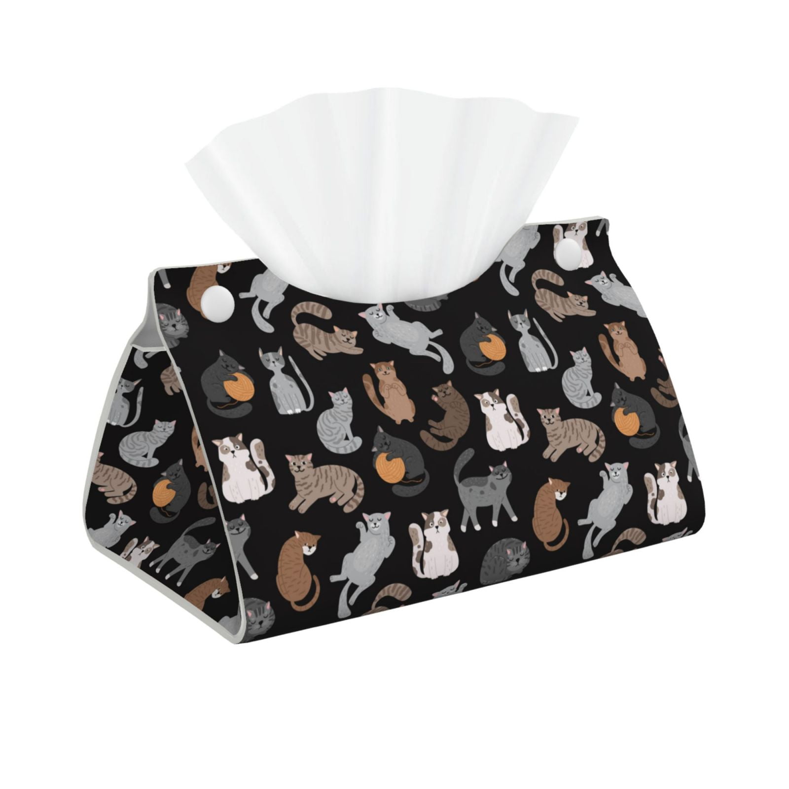 Leather Tissue Box Cover - Delicate Cute Cartoon Cat Long PVC Tissue ...