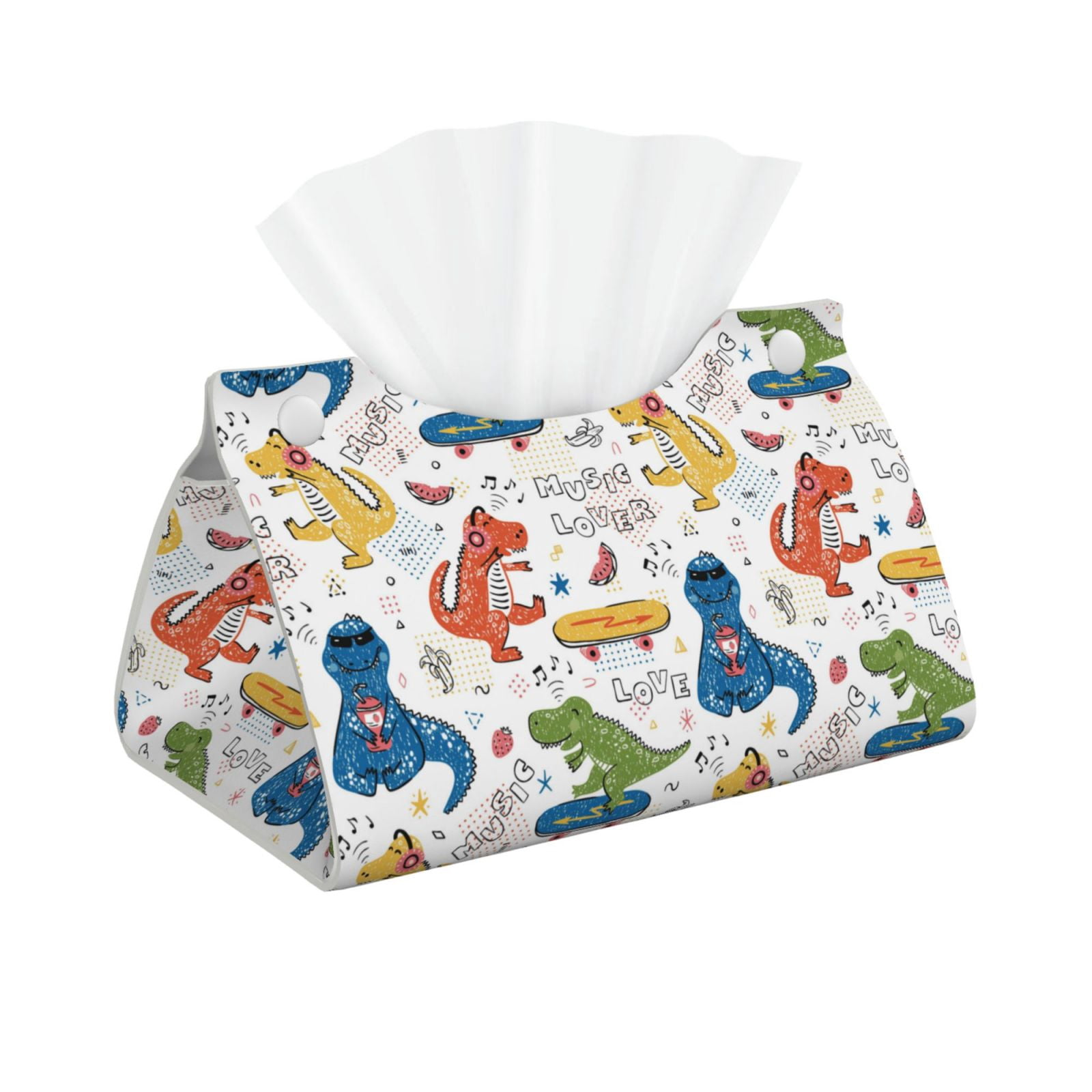 Leather Tissue Box Cover - Dinosaur Long PVC Tissue Box Holder for ...