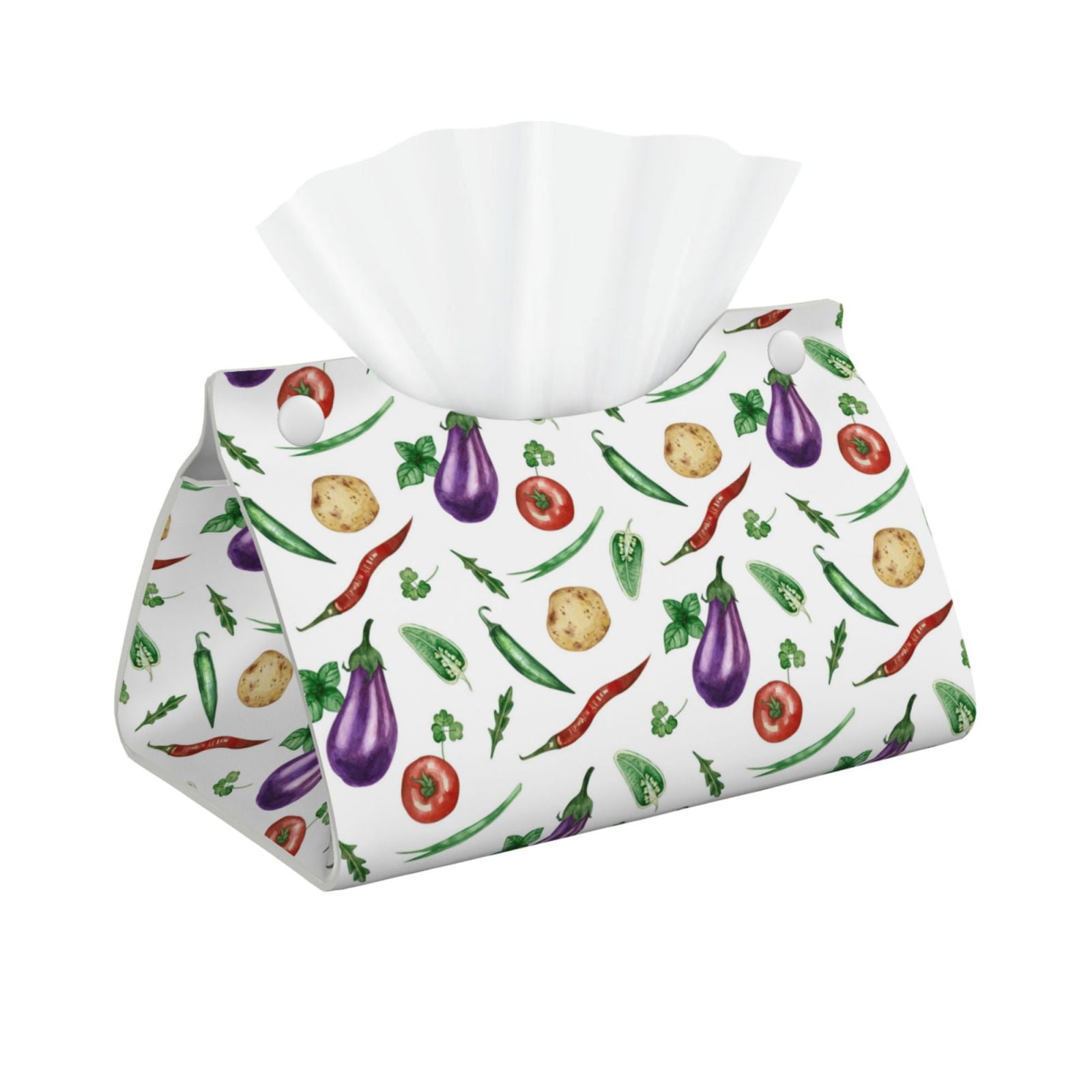 Leather Tissue Box Cover - Eggplant vegetable tomato Long PVC Tissue ...