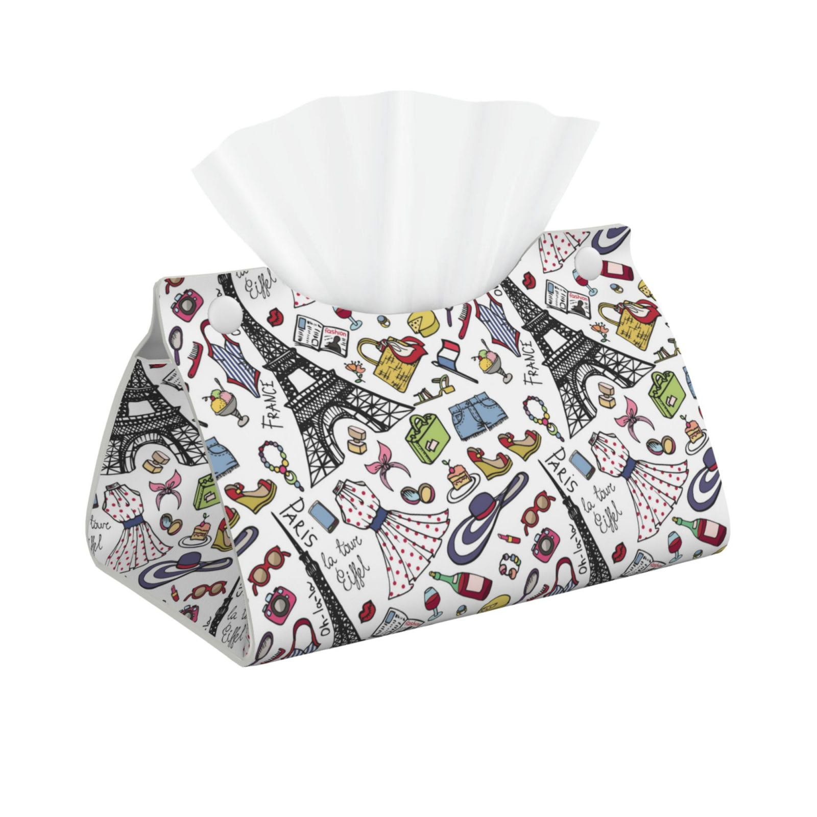 Leather Tissue Box Cover - Eiffel Tower Fancy Long PVC Tissue Box ...