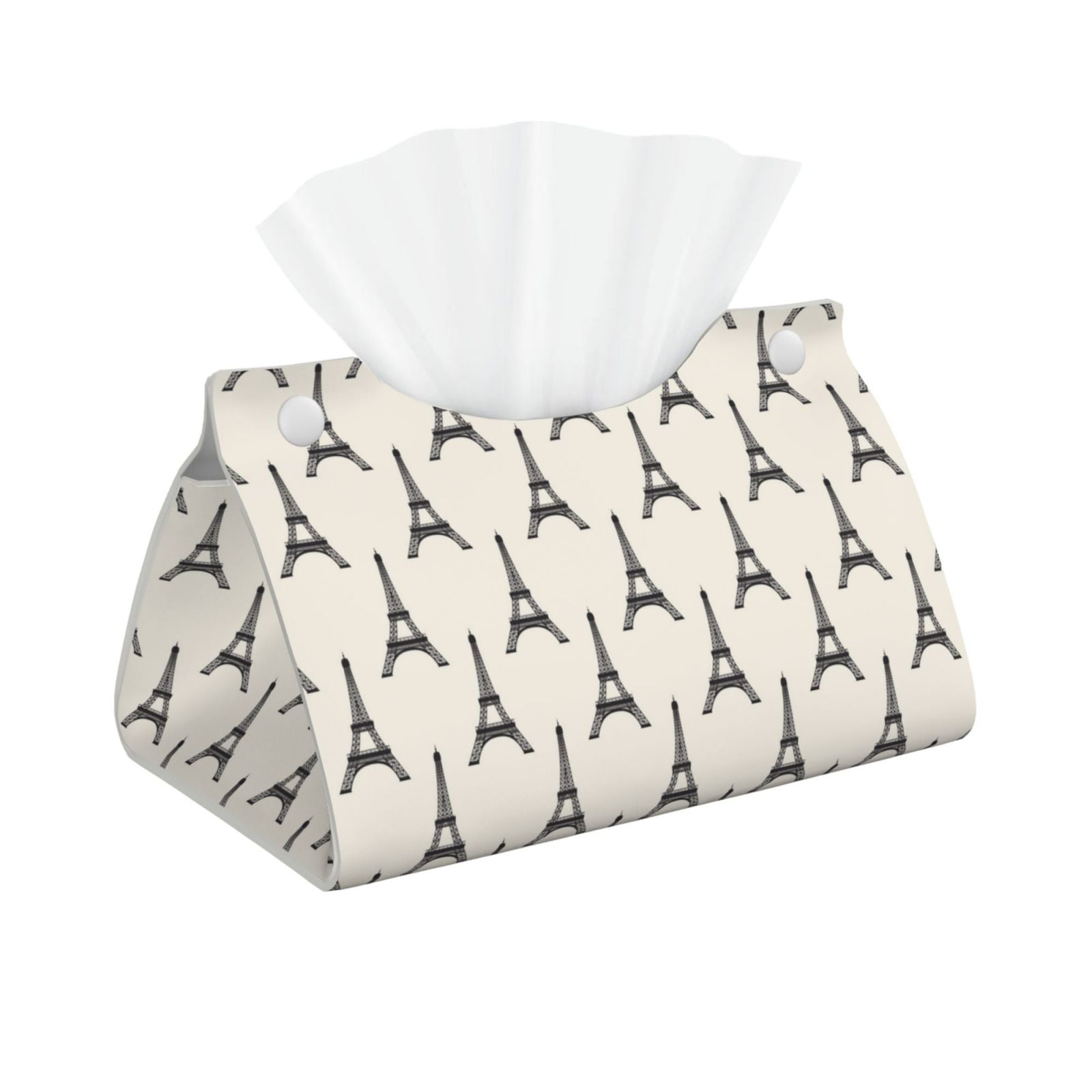 Leather Tissue Box Cover - Eiffel Tower beige Long PVC Tissue Box ...