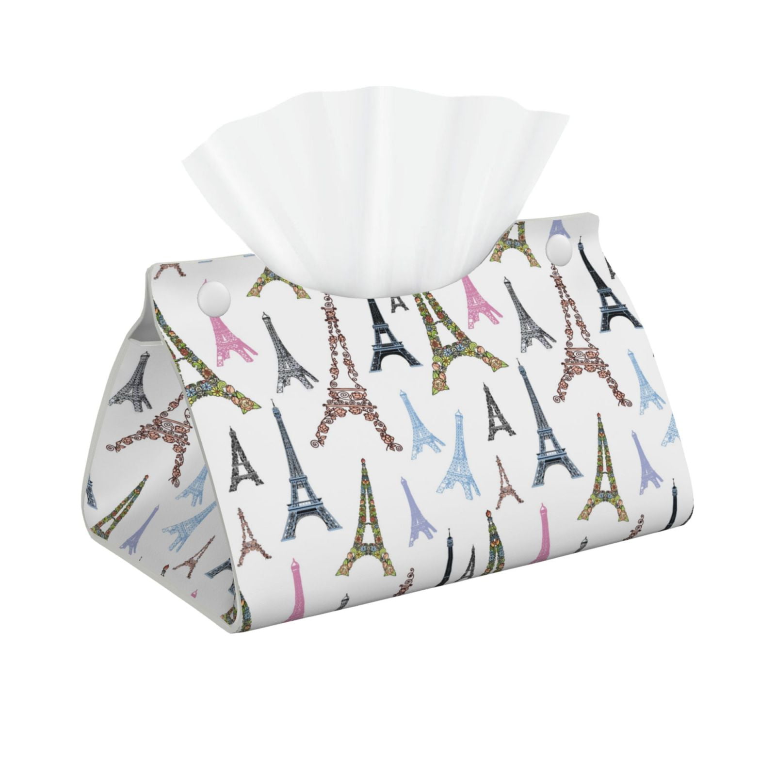 Leather Tissue Box Cover - Eiffel Tower colorful Long PVC Tissue Box ...