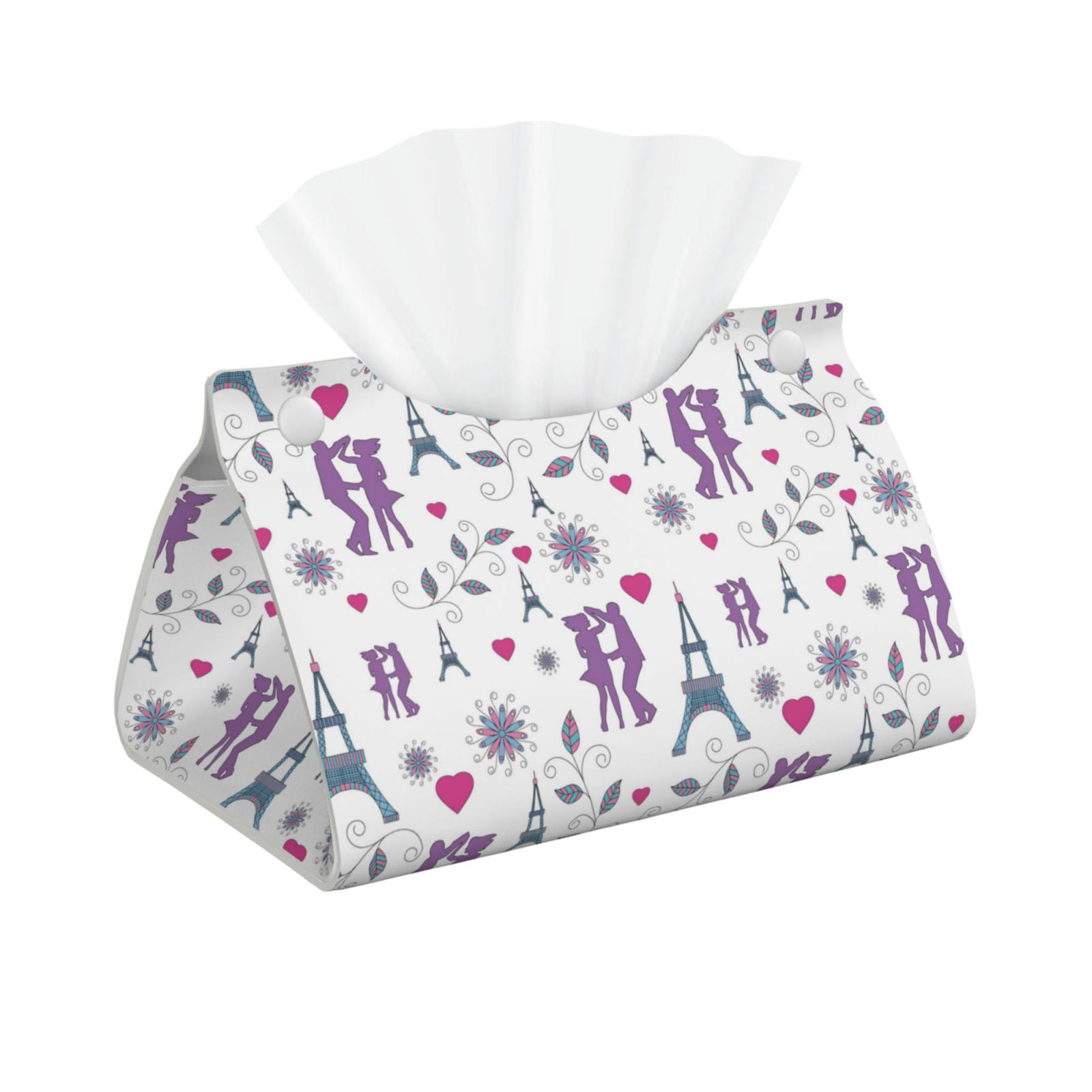 Leather Tissue Box Cover - Eiffel Tower dancing Long PVC Tissue Box ...