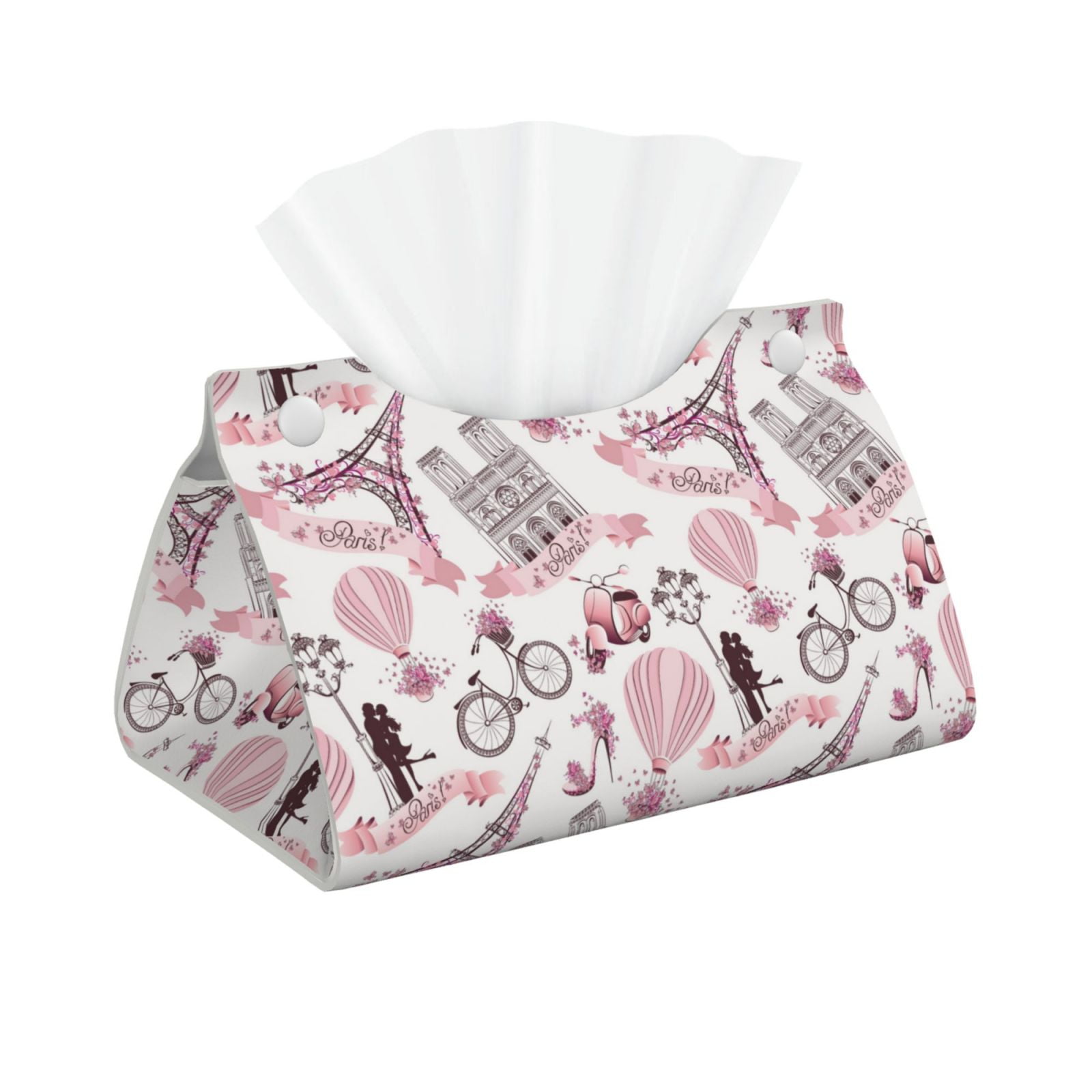 Leather Tissue Box Cover - Eiffel Tower love Long PVC Tissue Box Holder ...