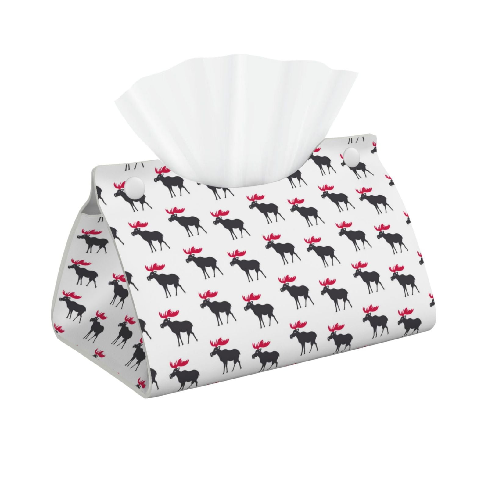 Leather Tissue Box Cover - Elk Moose cartoon cute Long PVC Tissue Box ...