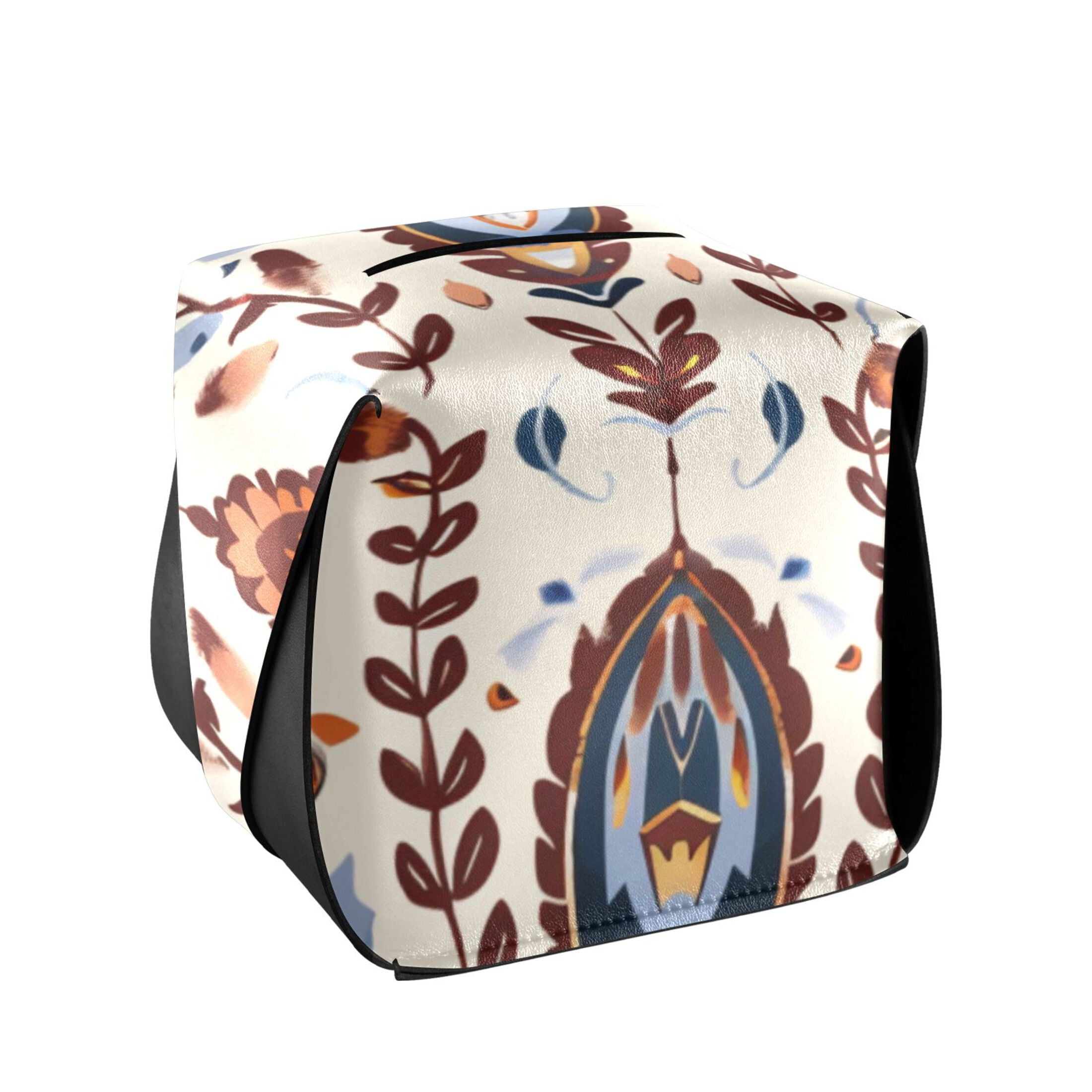 Leather Tissue Box Cover Ethnic Boho Totem Pattern Facial Cube Holder ...