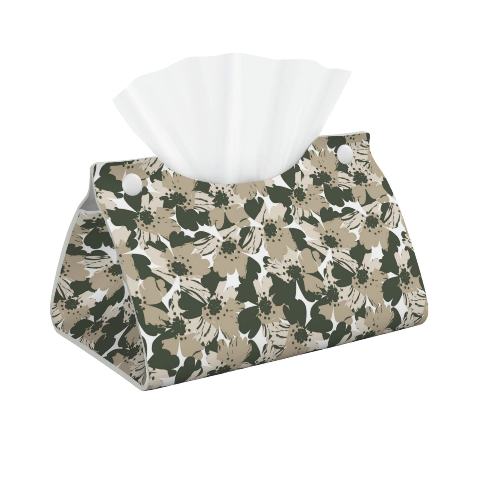Leather Tissue Box Cover - Flower Camouflage Long PVC Tissue Box Holder ...