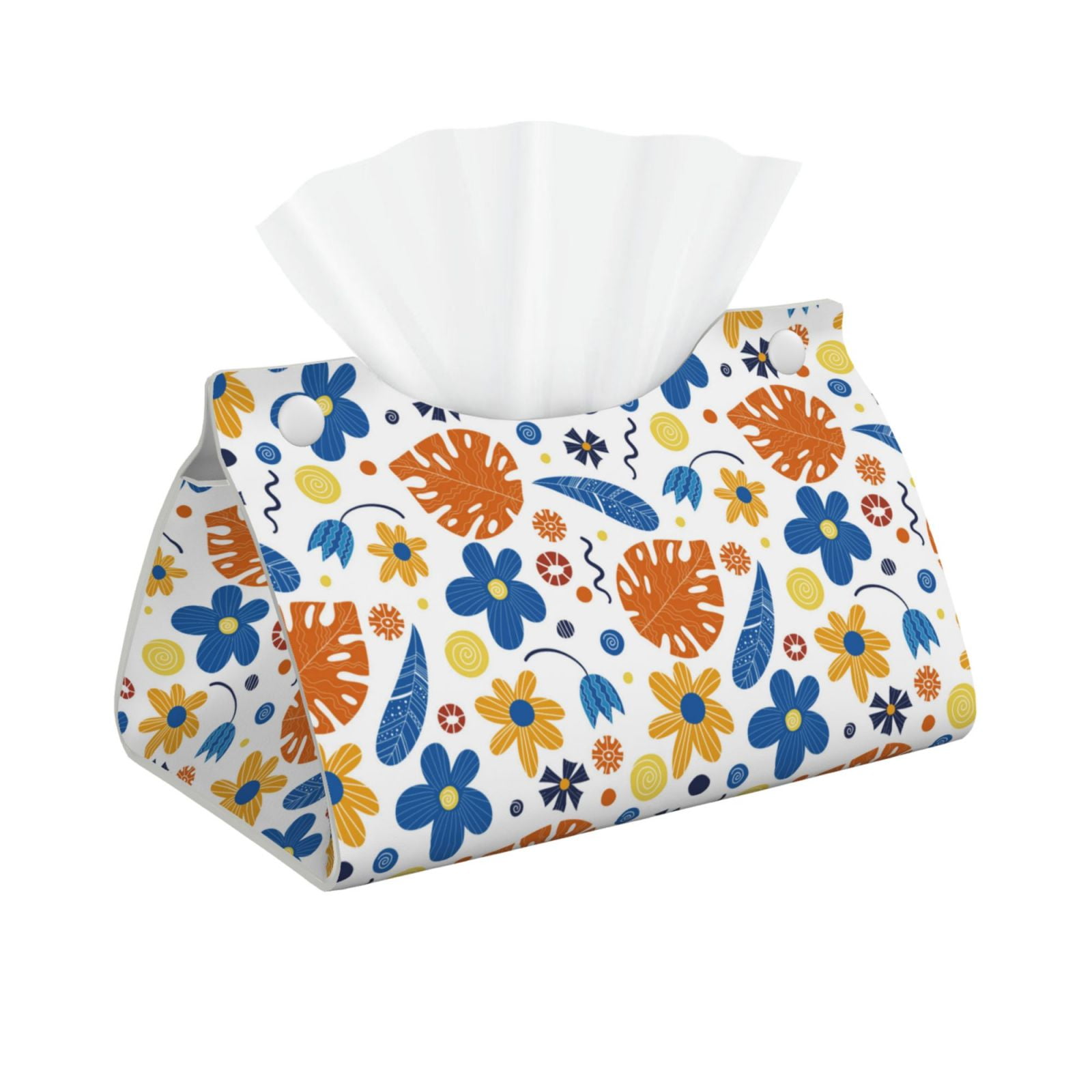 Long Leather Tissue Box Cover - Tissue Box Holder Decorative, Flower ...