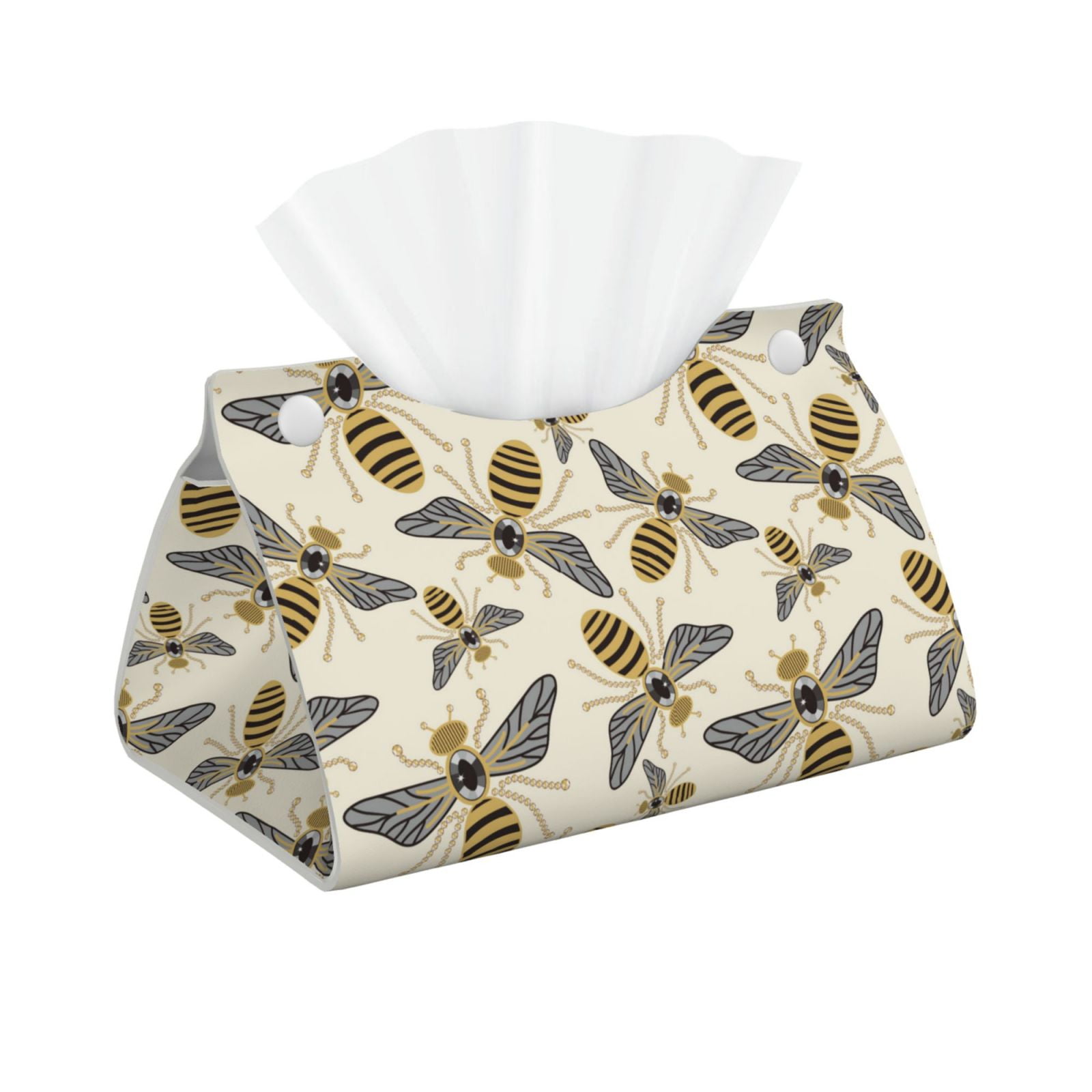 Leather Tissue Box Cover - Flying Bees1 Long PVC Tissue Box Holder for ...