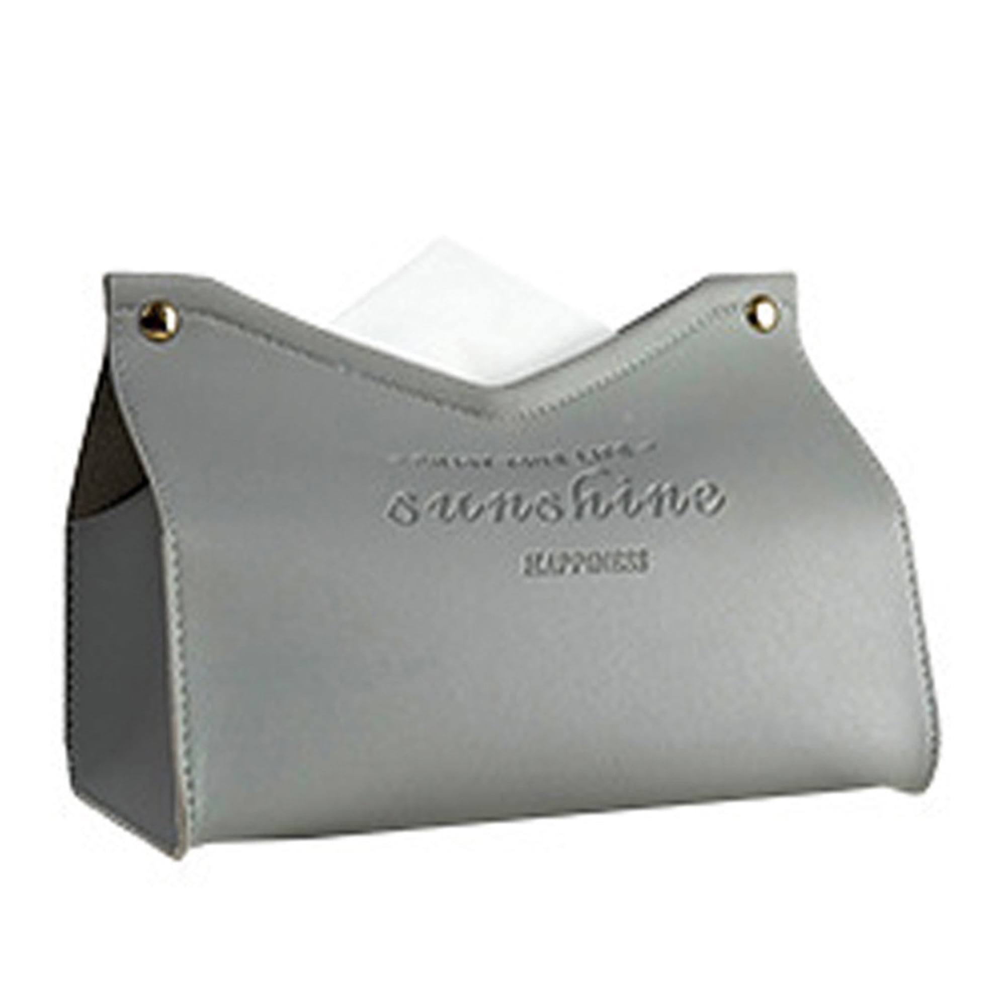 Leather Tissue Box Cover, Foldable Tissue Box Holder, Storage Box ...