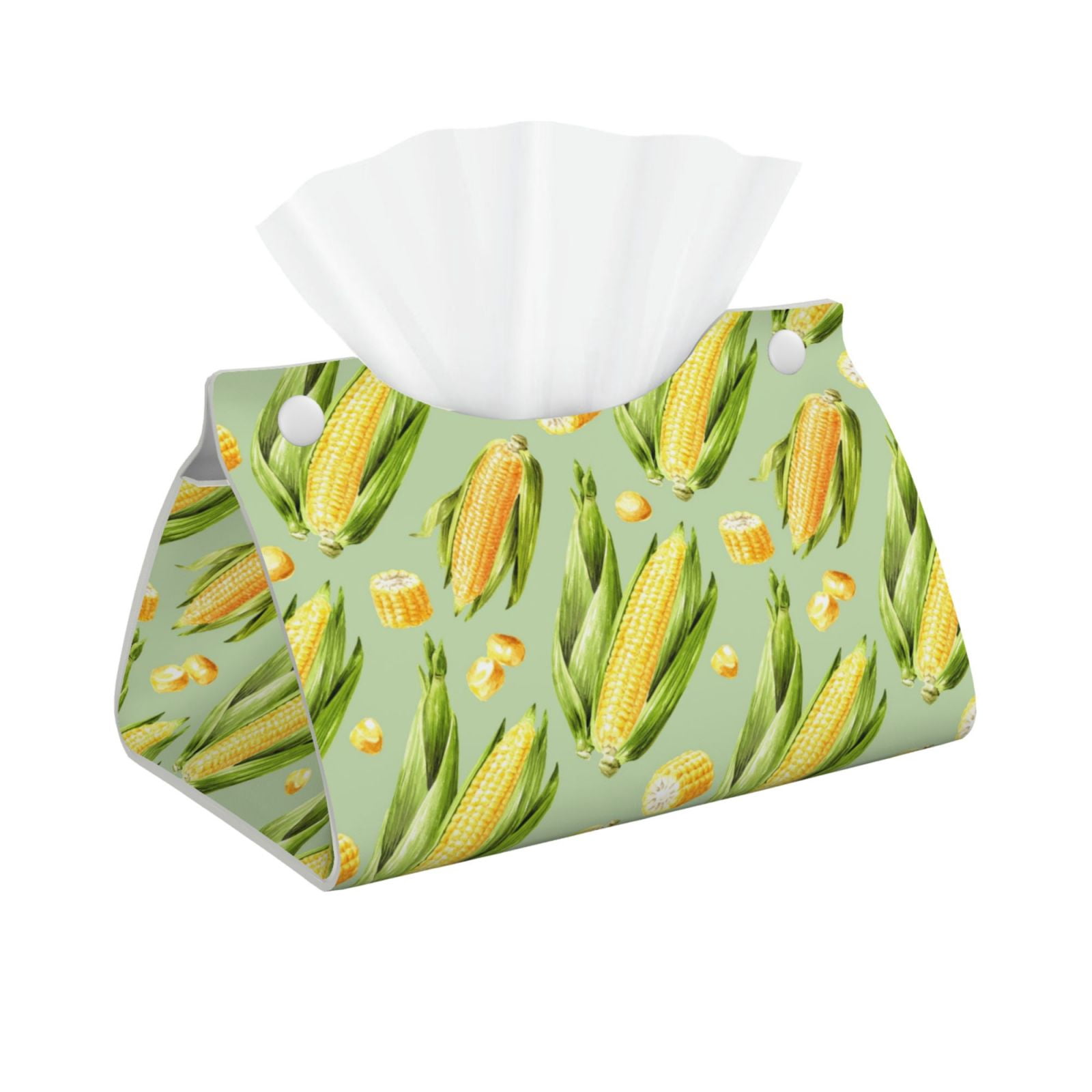 Leather Tissue Box Cover - Fresh Sweet Corn Long PVC Tissue Box Holder ...