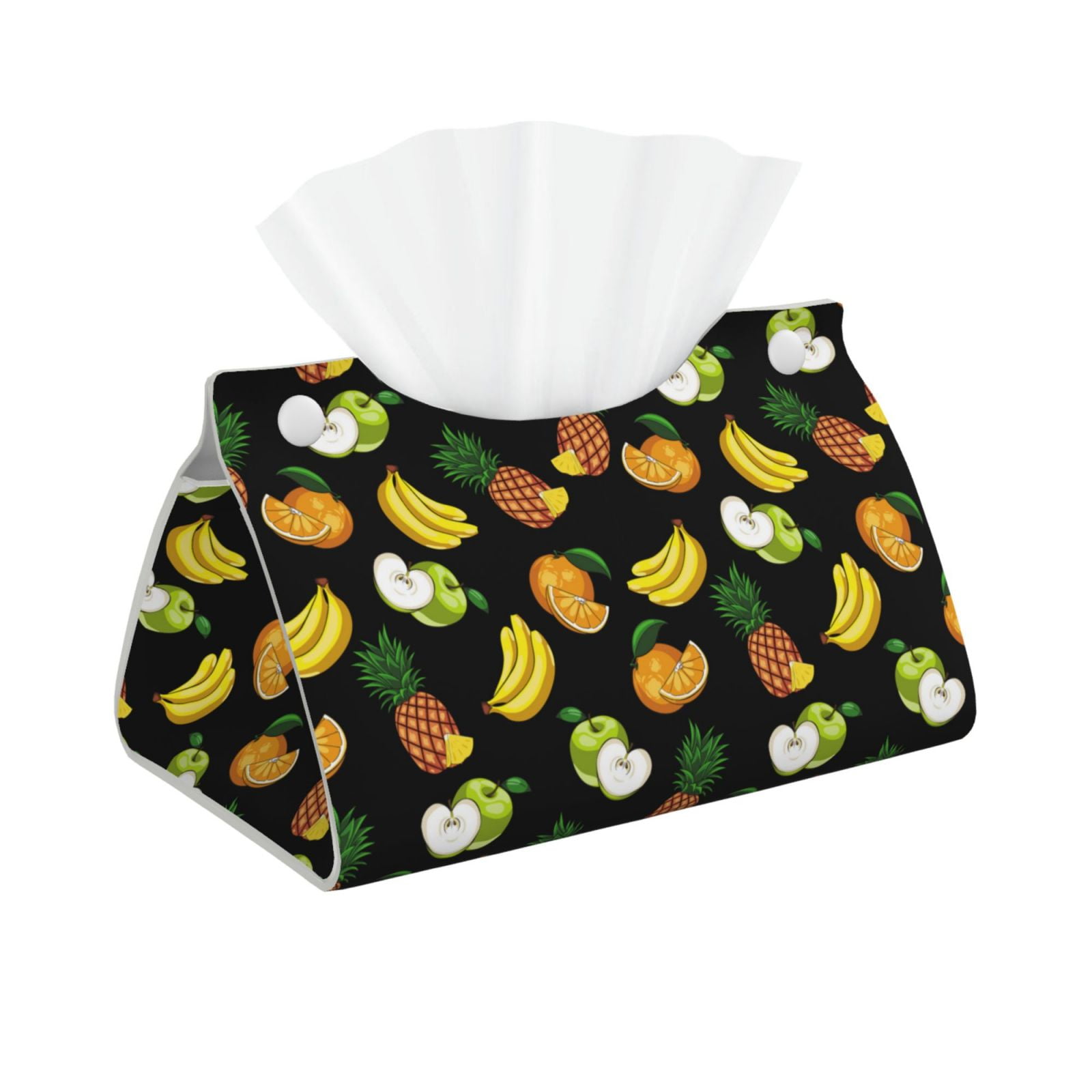 Leather Tissue Box Cover - Fruit Pineapple Banana Long PVC Tissue Box ...