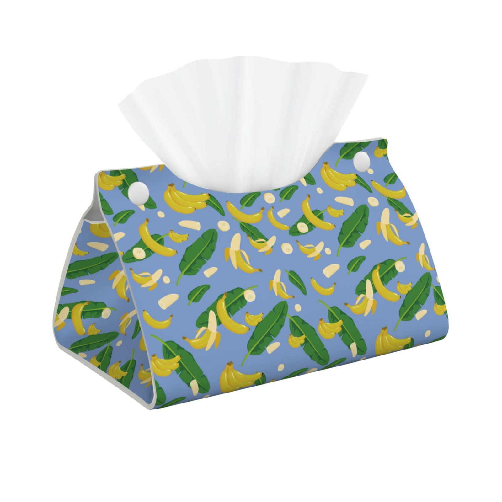 Leather Tissue Box Cover - Funny Banana Green Leaves Purple Long PVC ...
