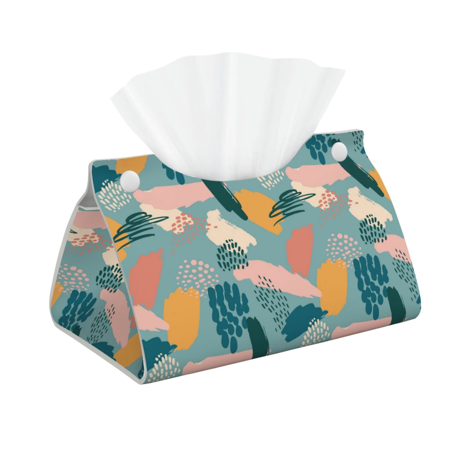 Leather Tissue Box Cover - Graffiti Long PVC Tissue Box Holder for ...