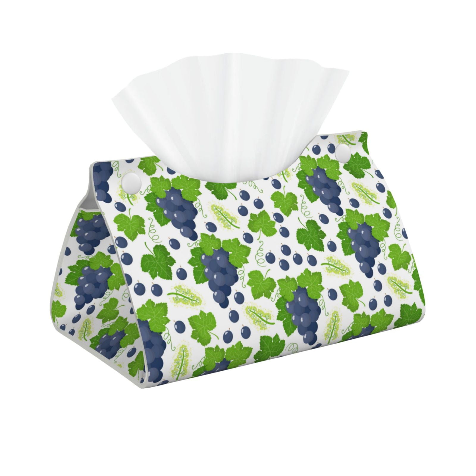 Leather Tissue Box Cover - Grape Print cartoon Long PVC Tissue Box ...