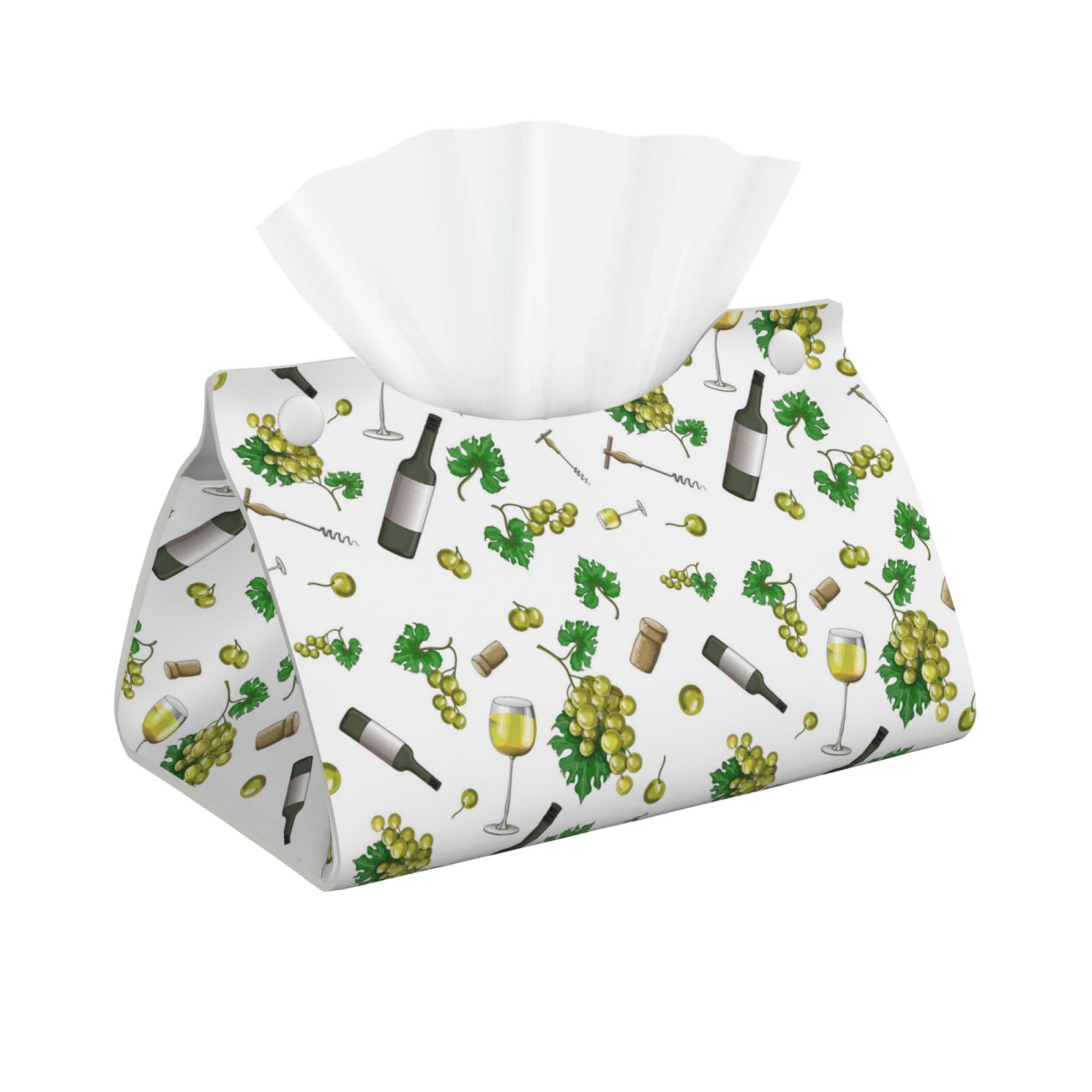 Leather Tissue Box Cover - Grape wine glass Long PVC Tissue Box Holder ...
