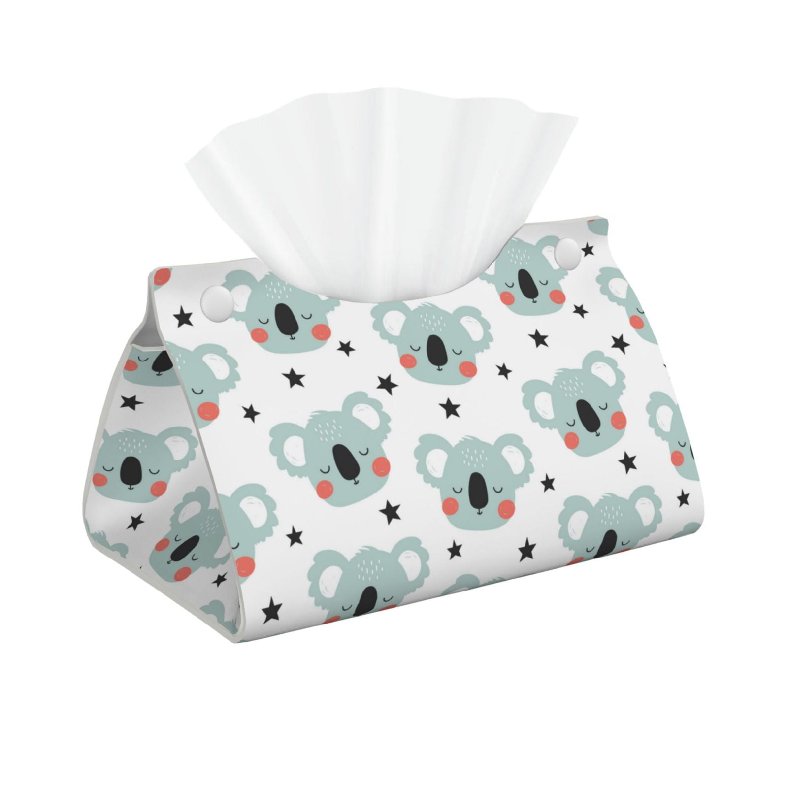 Leather Tissue Box Cover - Green Koala Black Star Long PVC Tissue Box ...