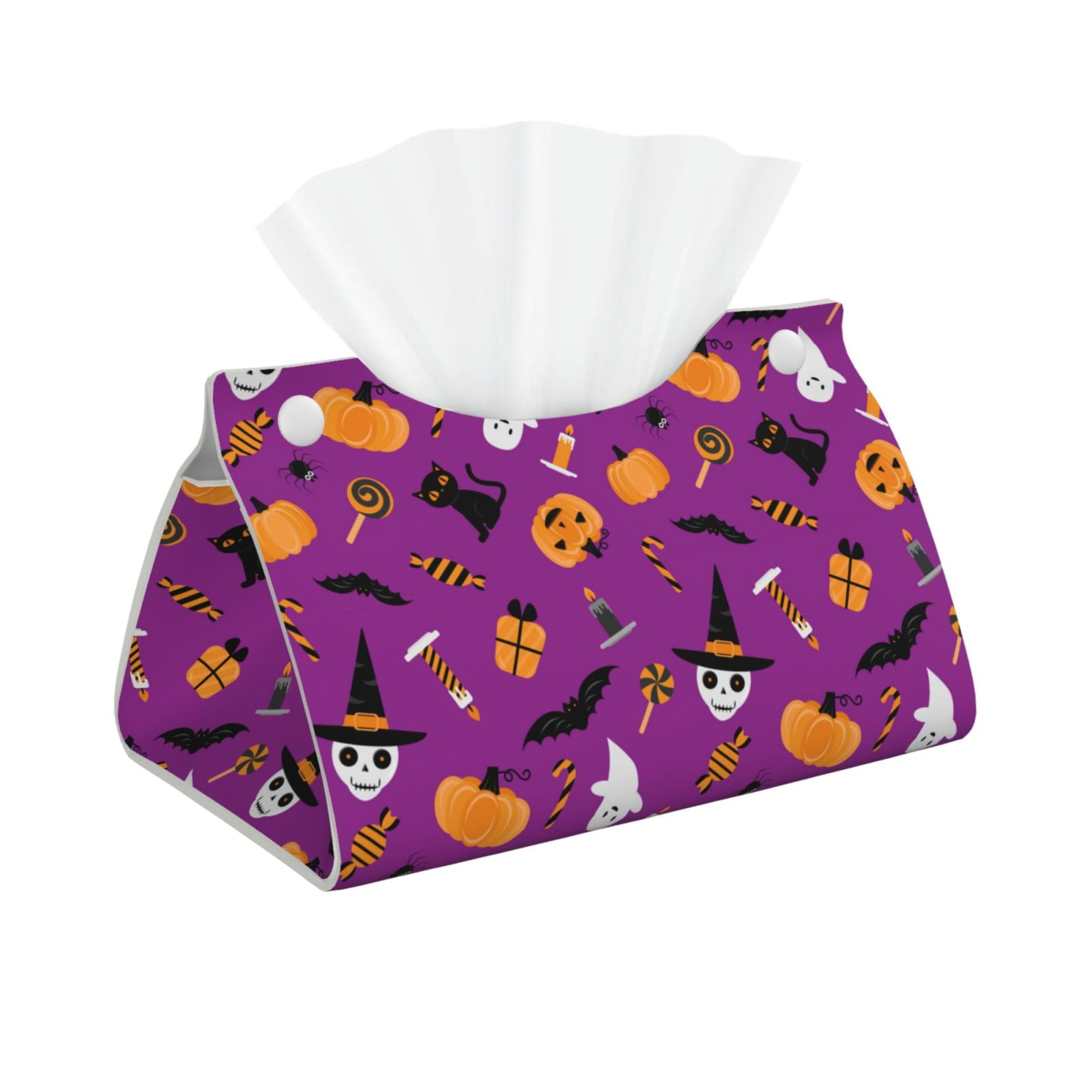 Leather Tissue Box Cover - Halloween2 Long PVC Tissue Box Holder for ...