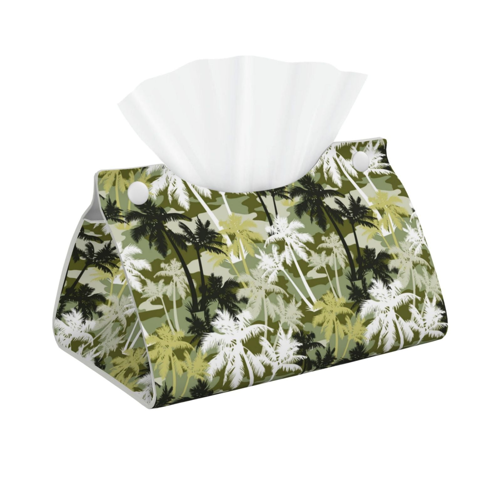 Leather Tissue Box Cover - Hawaiian Style Black Green Long PVC Tissue ...