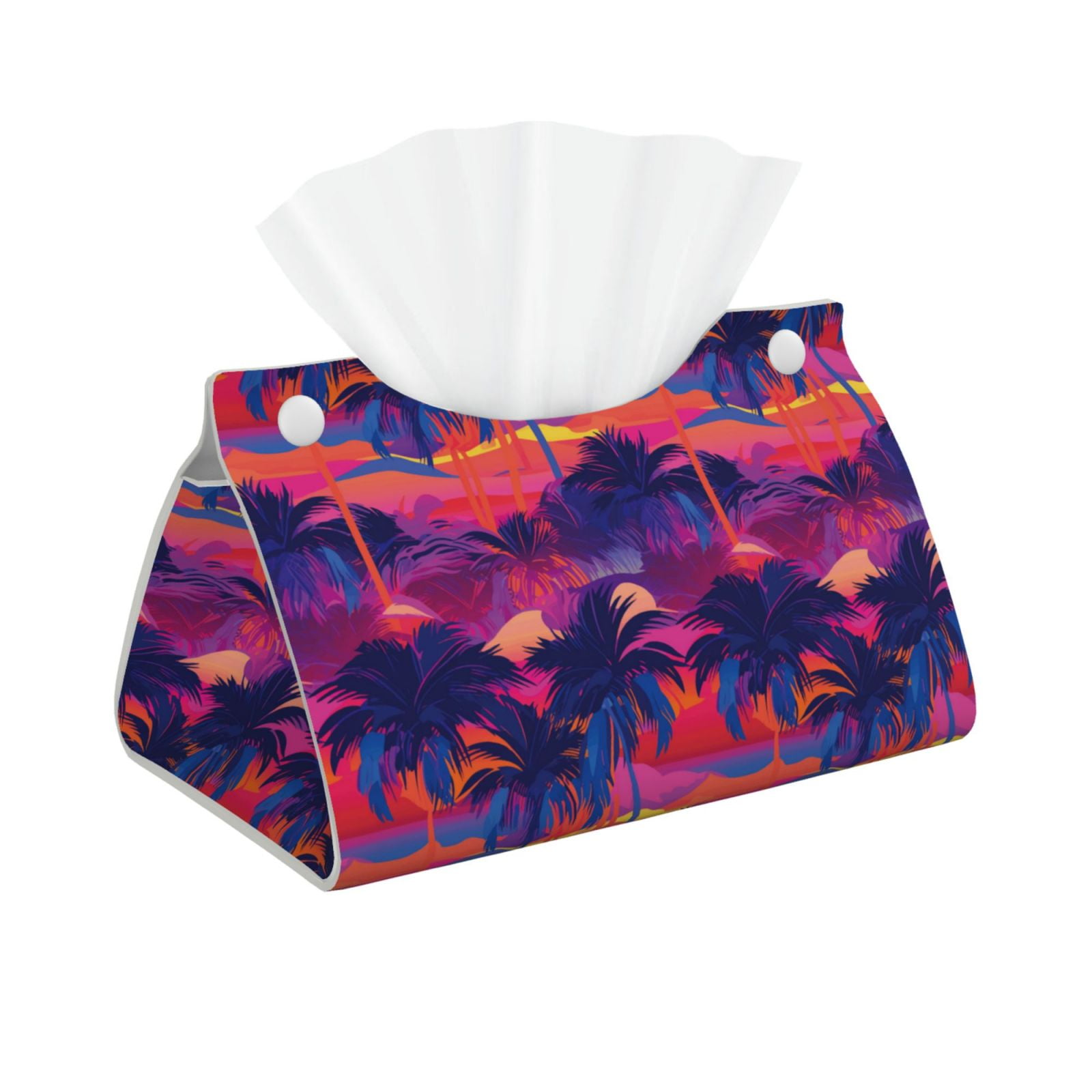 Leather Tissue Box Cover - Hawaiian Style Colorful Sunset Long PVC ...