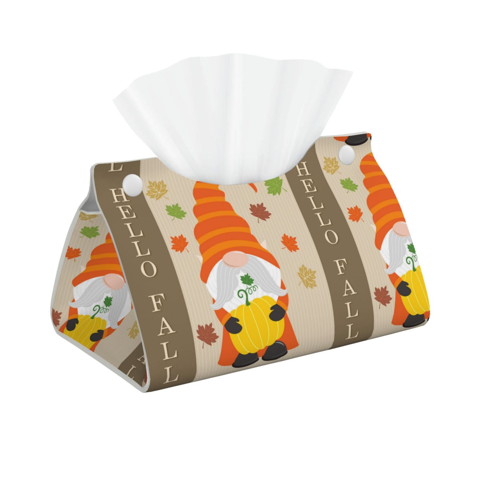 Leather Tissue Box Cover - Hello Fall Gnomes 1 Long PVC Tissue Box ...
