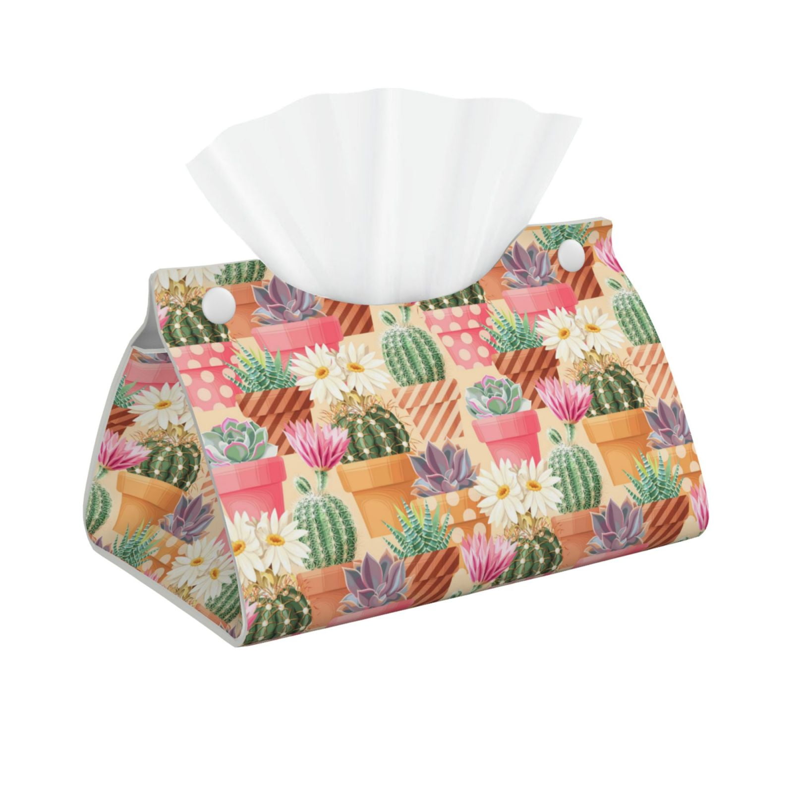 Leather Tissue Box Cover - High Detail Succulent Long PVC Tissue Box ...
