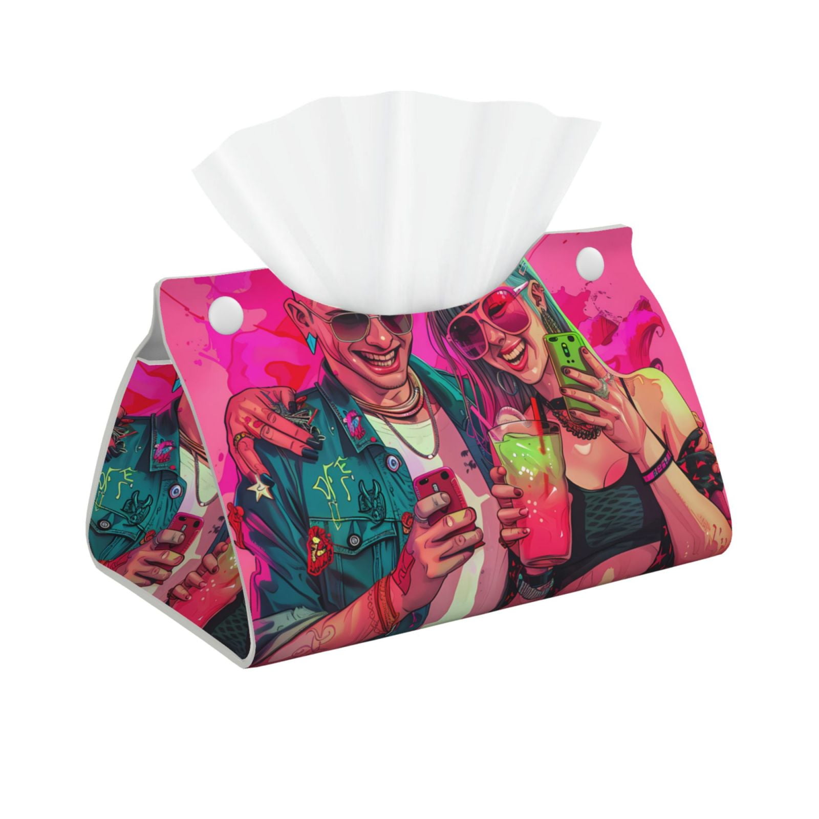 Leather Tissue Box Cover - Hip Hop People No.114 Long PVC Tissue Box ...