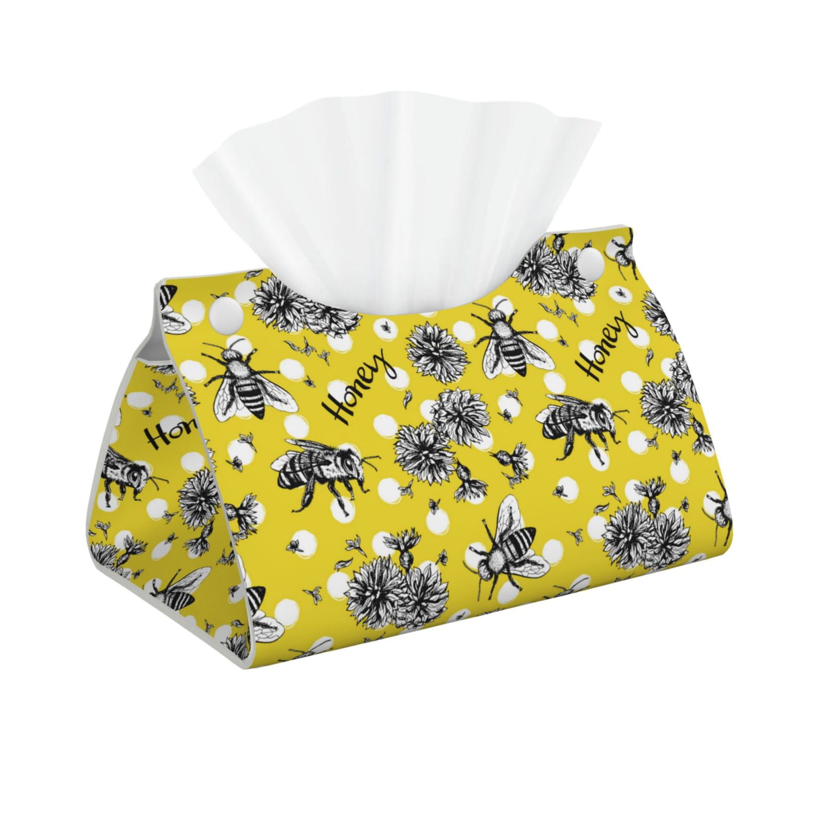 Leather Tissue Box Cover - Honeybee Long PVC Tissue Box Holder for ...