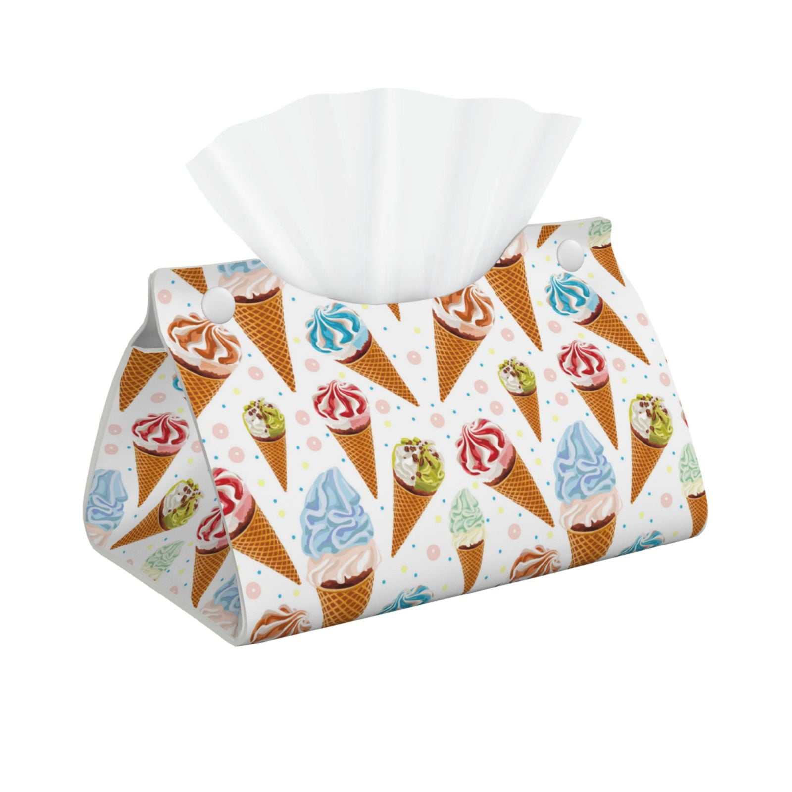 Leather Tissue Box Cover - Ice Cream No.J907 Long PVC Tissue Box Holder ...
