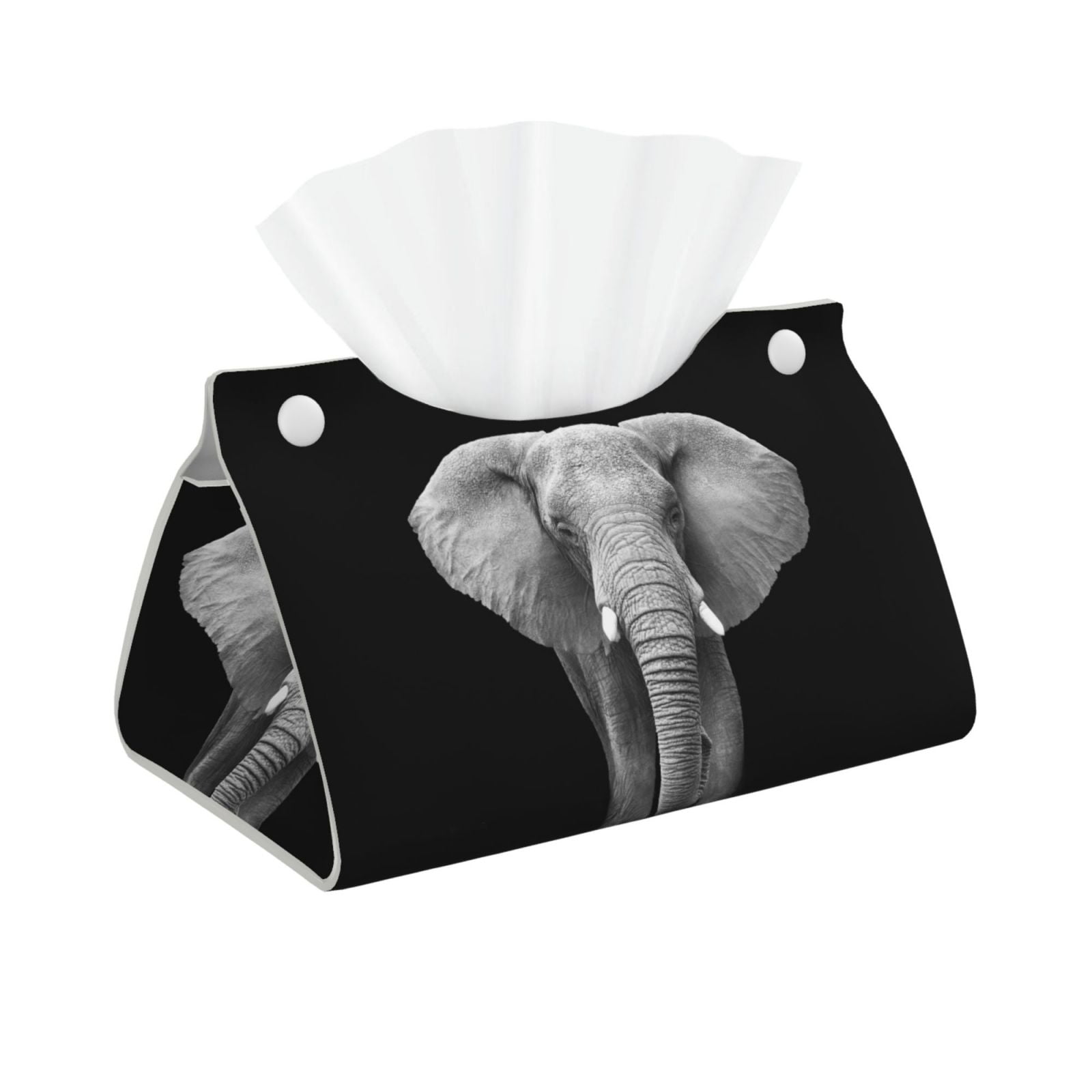 Leather Tissue Box Cover - Indian Elephant Long PVC Tissue Box Holder ...