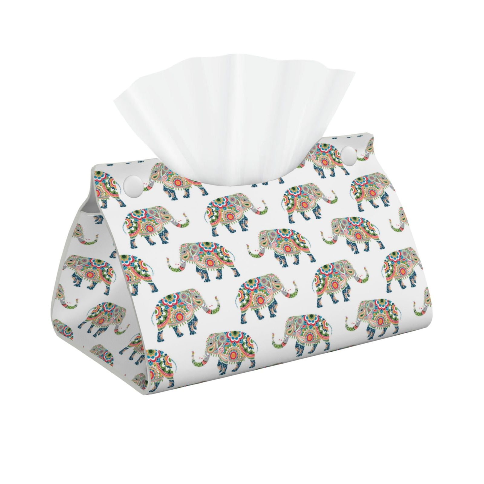 Leather Tissue Box Cover - Indian Elephant Long PVC Tissue Box Holder ...