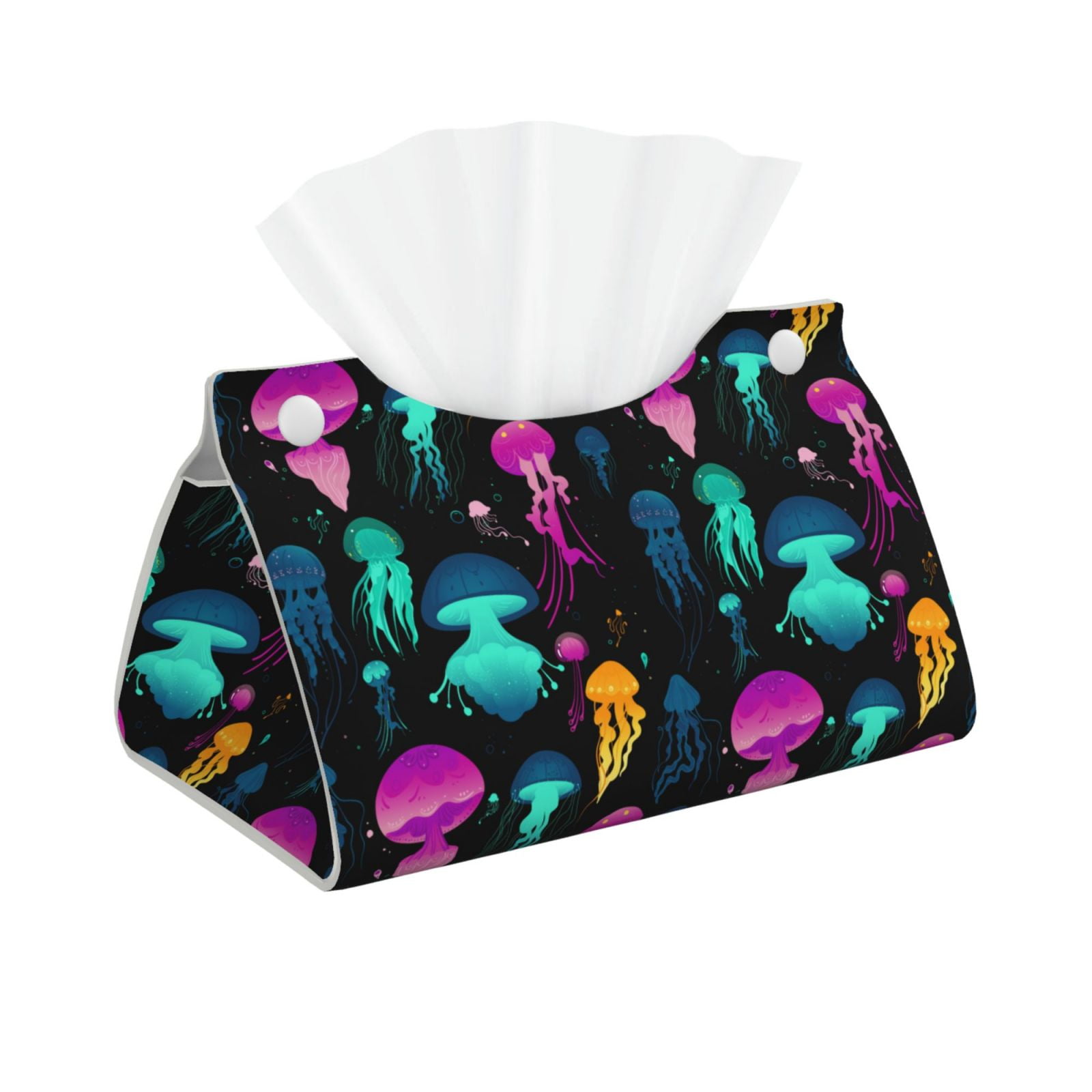 Leather Tissue Box Cover - Jellyfish Pattern No.9027 Long PVC Tissue ...