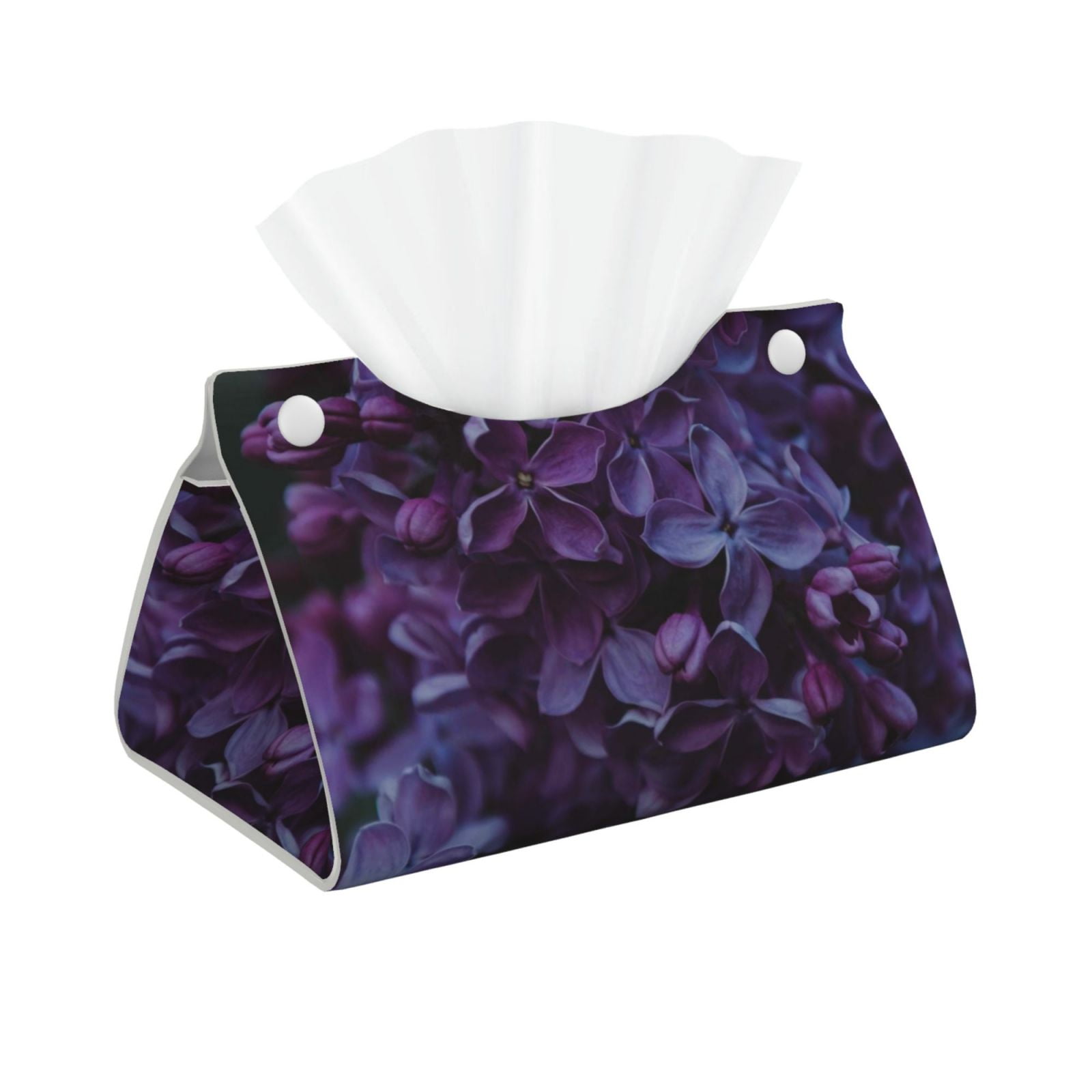 Leather Tissue Box Cover - Lilac Long PVC Tissue Box Holder for Dining ...