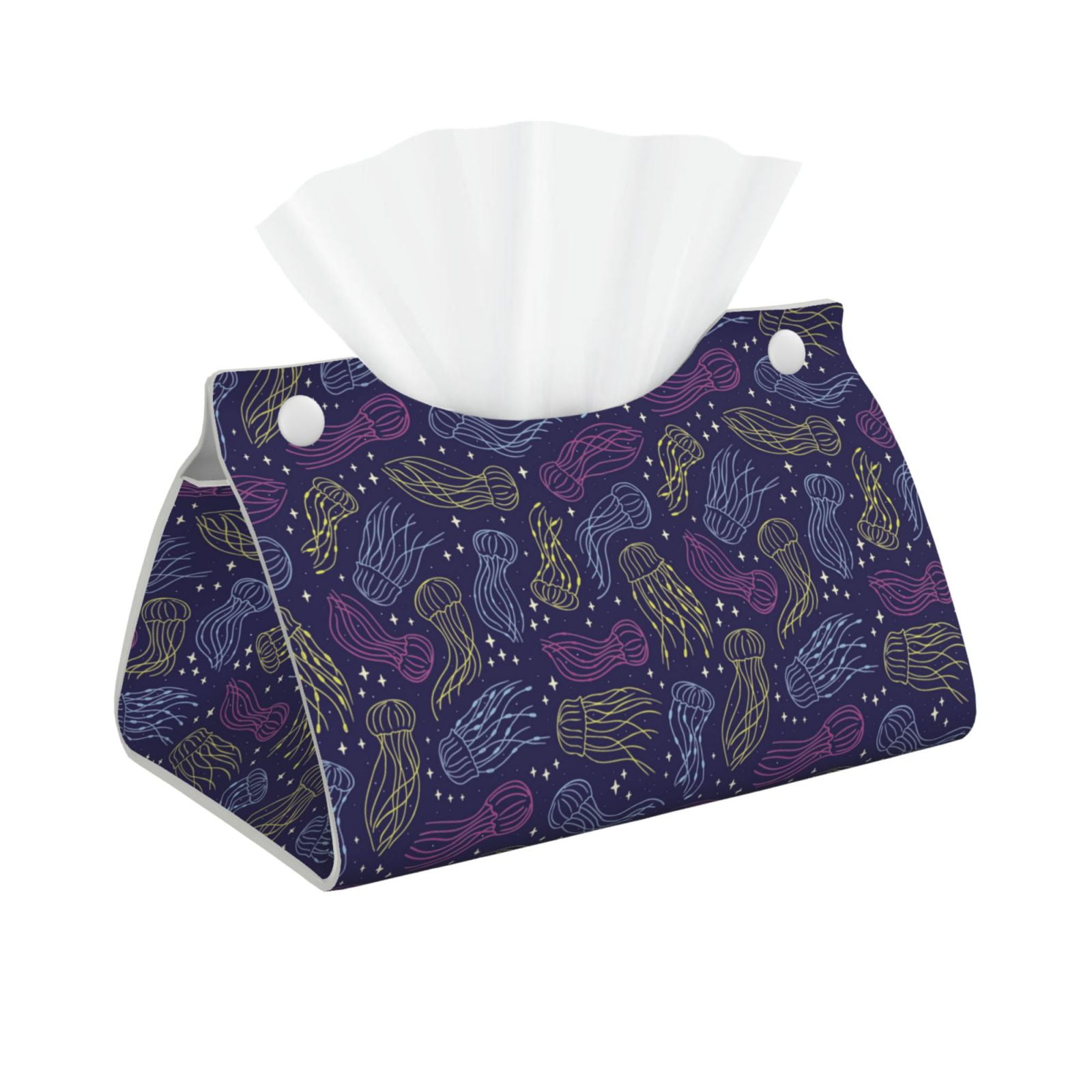 Leather Tissue Box Cover - Line Jellyfish Long PVC Tissue Box Holder ...