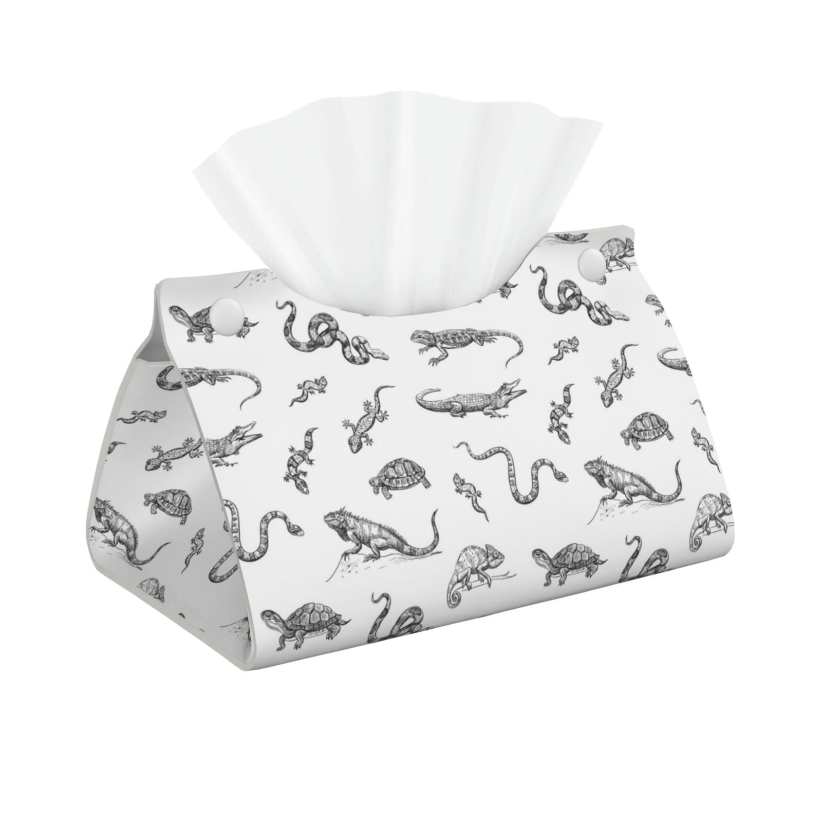 Leather Tissue Box Cover - Lizard Snake Turtle Crocodile Long PVC ...