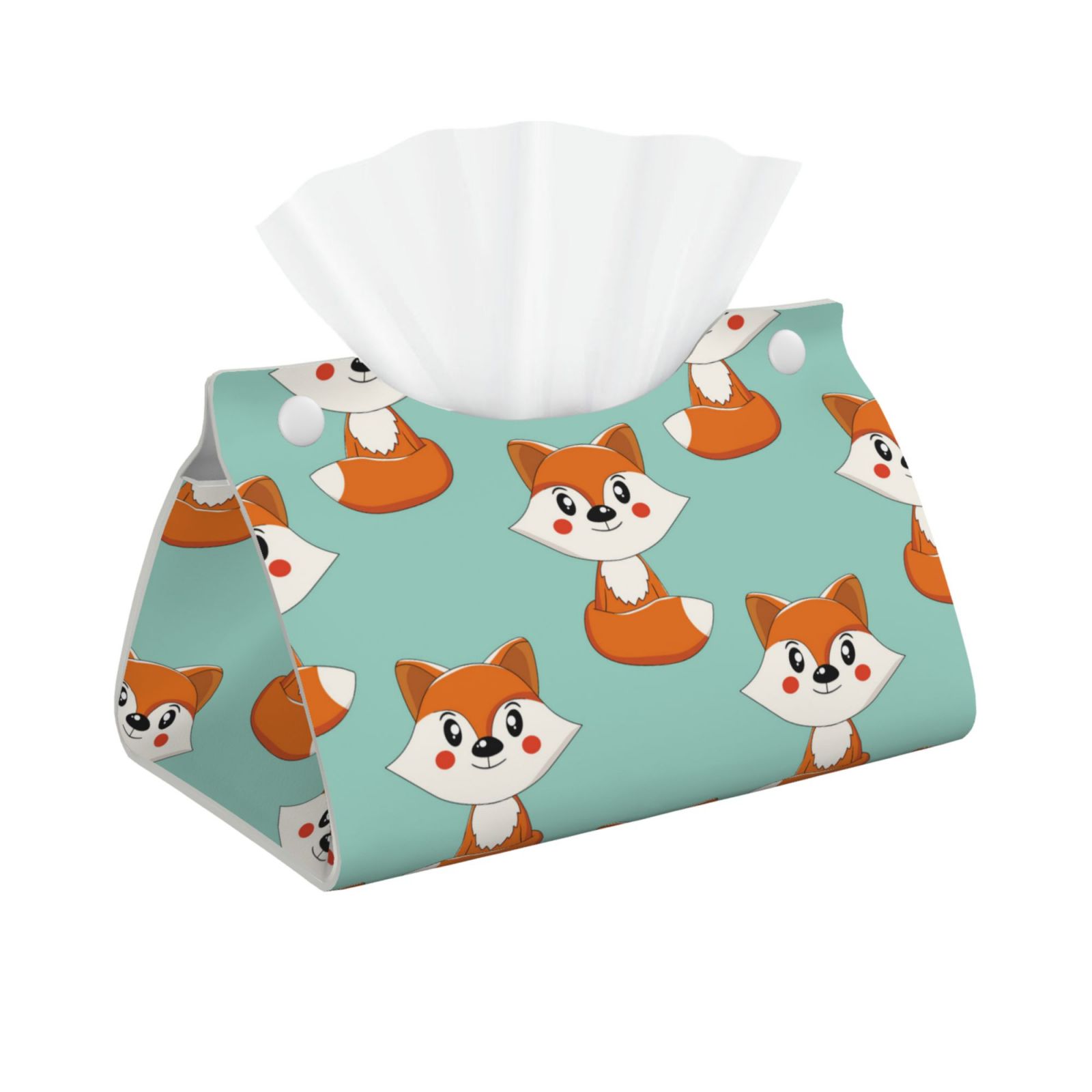 Leather Tissue Box Cover - Lovely Fox Green Long PVC Tissue Box Holder ...